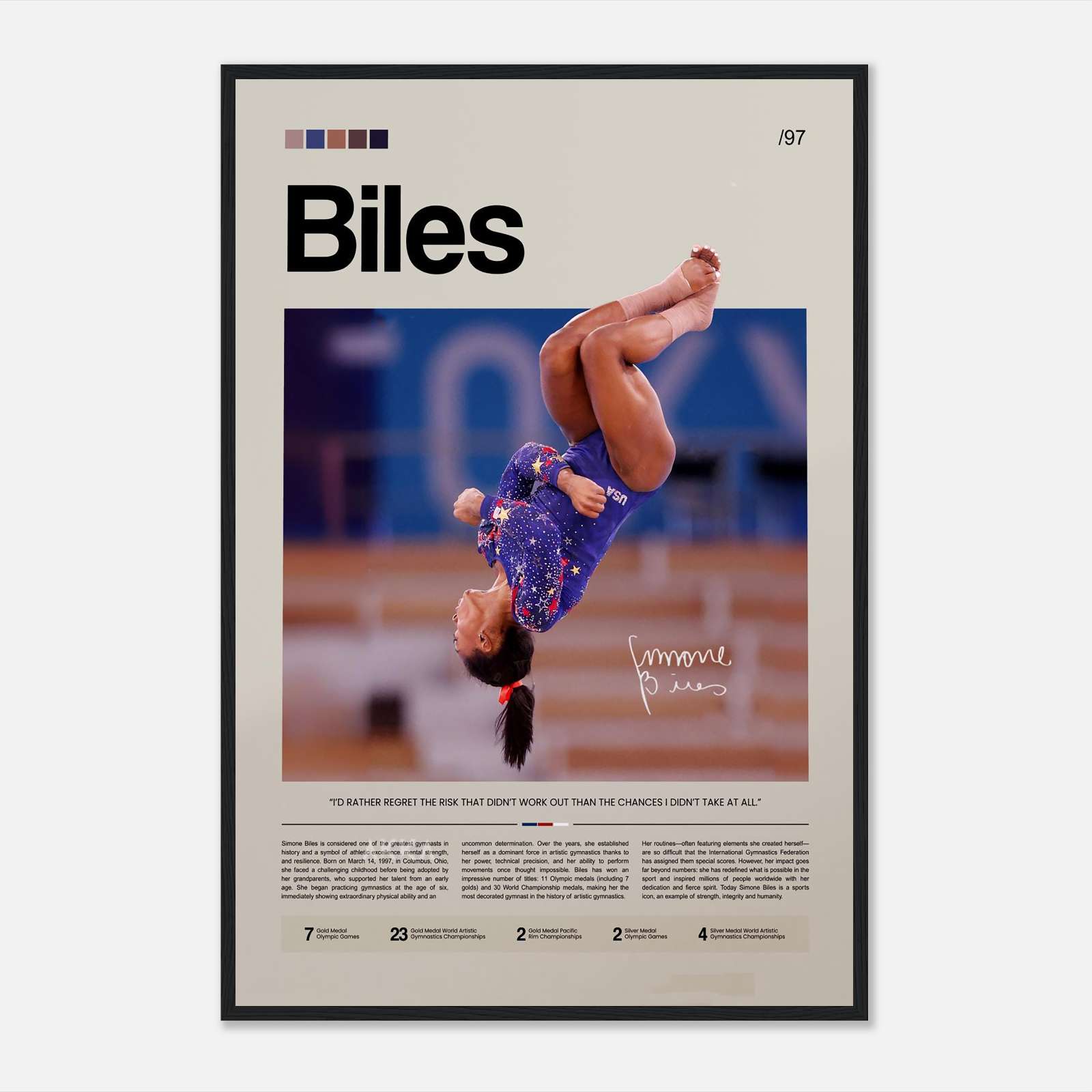 Simone Biles Poster, Sports Poster, Artistic Gymnastics Poster, Full ...