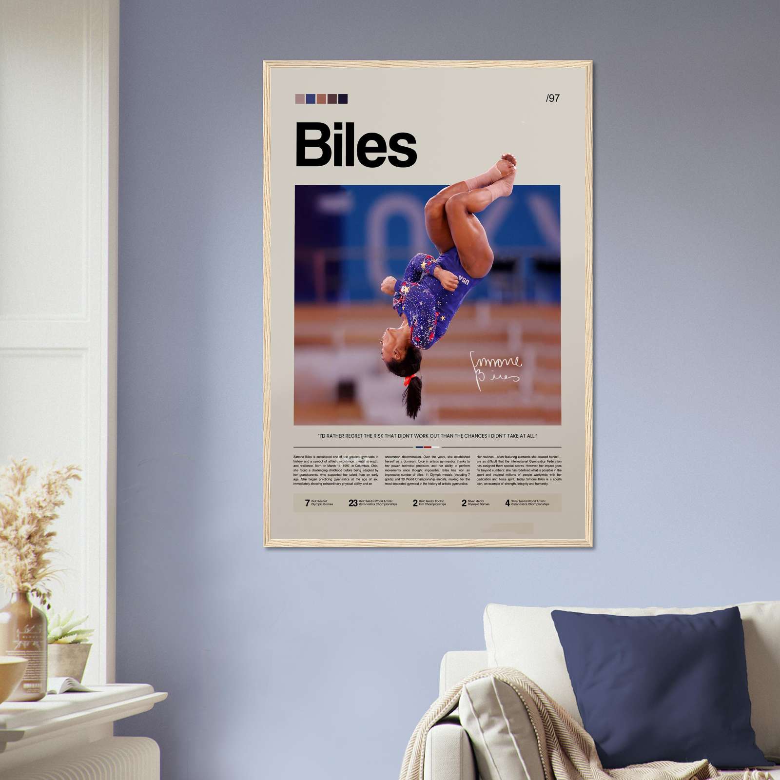 Simone Biles Poster, Sports Poster, Artistic Gymnastics Poster, Full ...