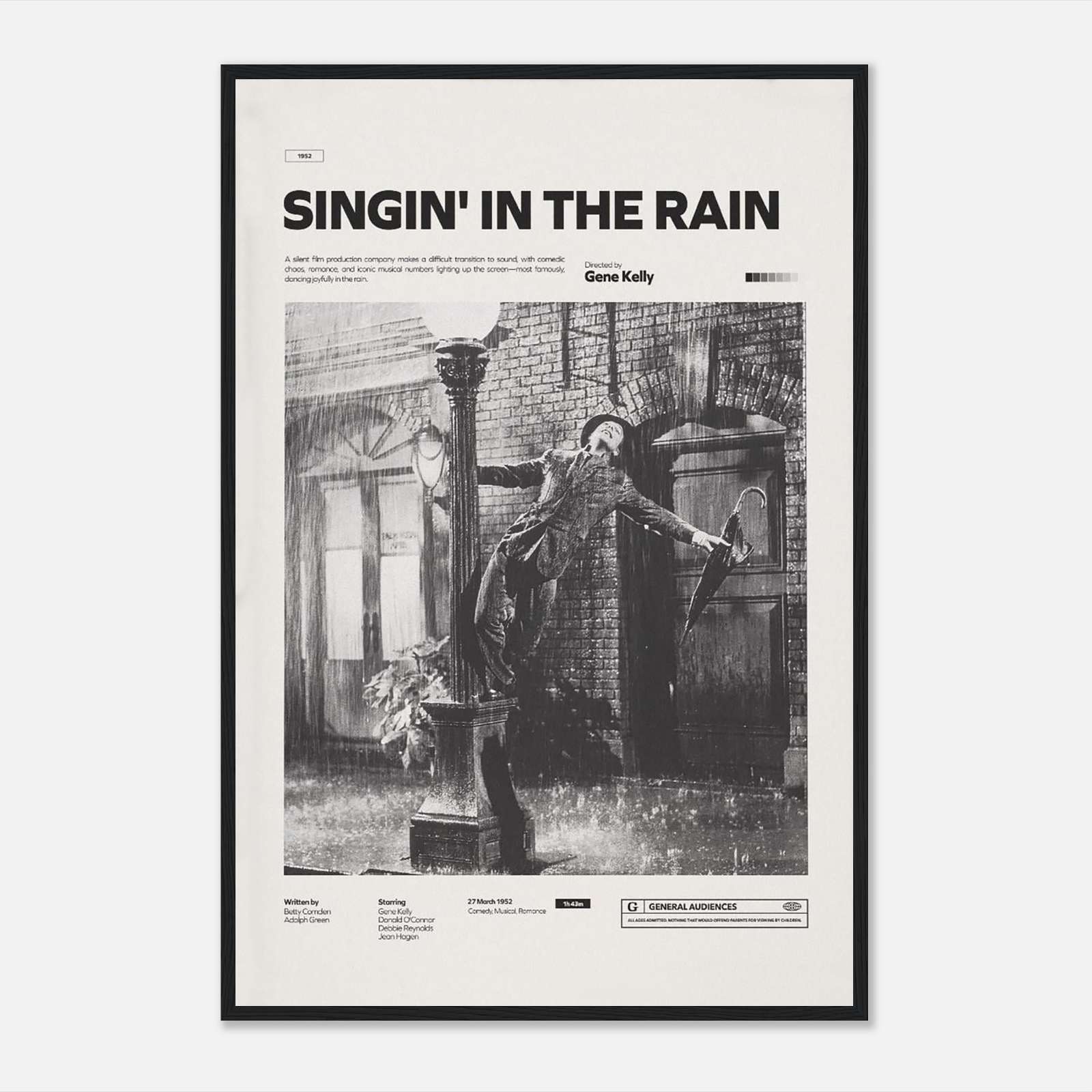 Singin' In The Rain Poster, Iconic Musical Romance Movie Singin' In The ...