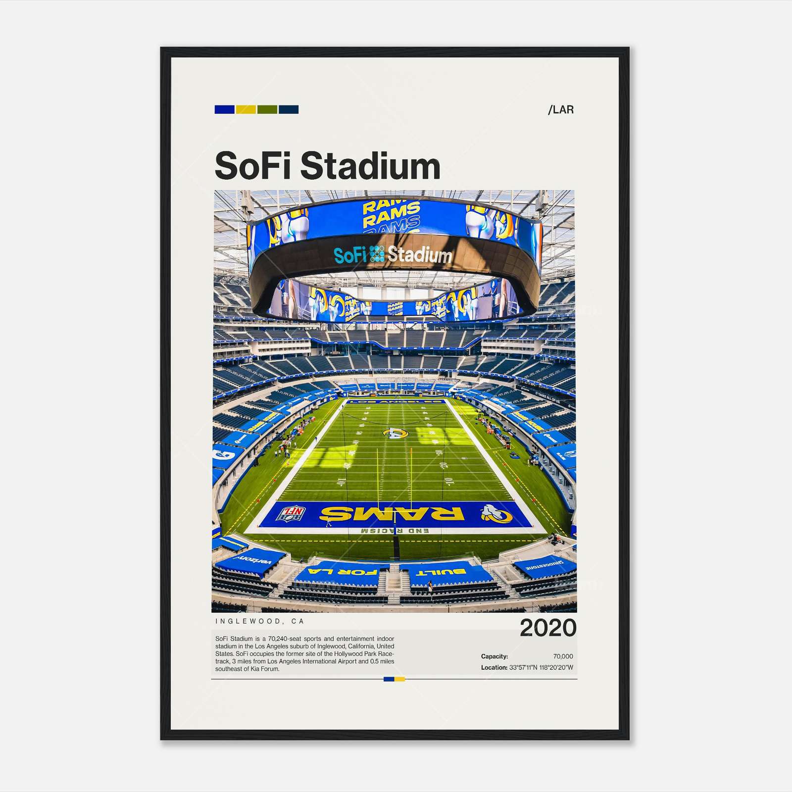 Sofi Stadium Poster, Sports Poster, Full-Size Poster, Ready to Hang ...