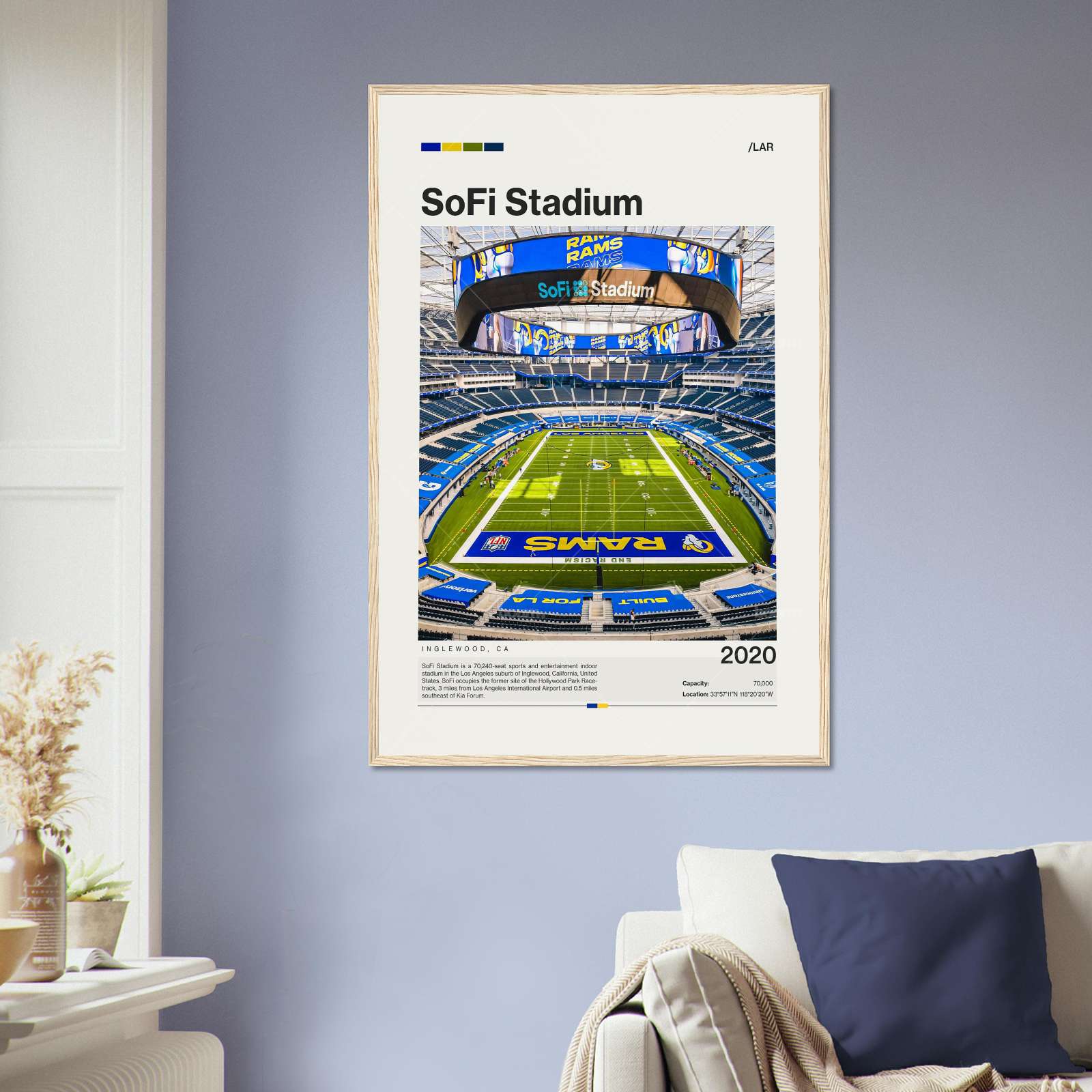 Sofi Stadium Poster, Sports Poster, Full-Size Poster, Ready to Hang ...