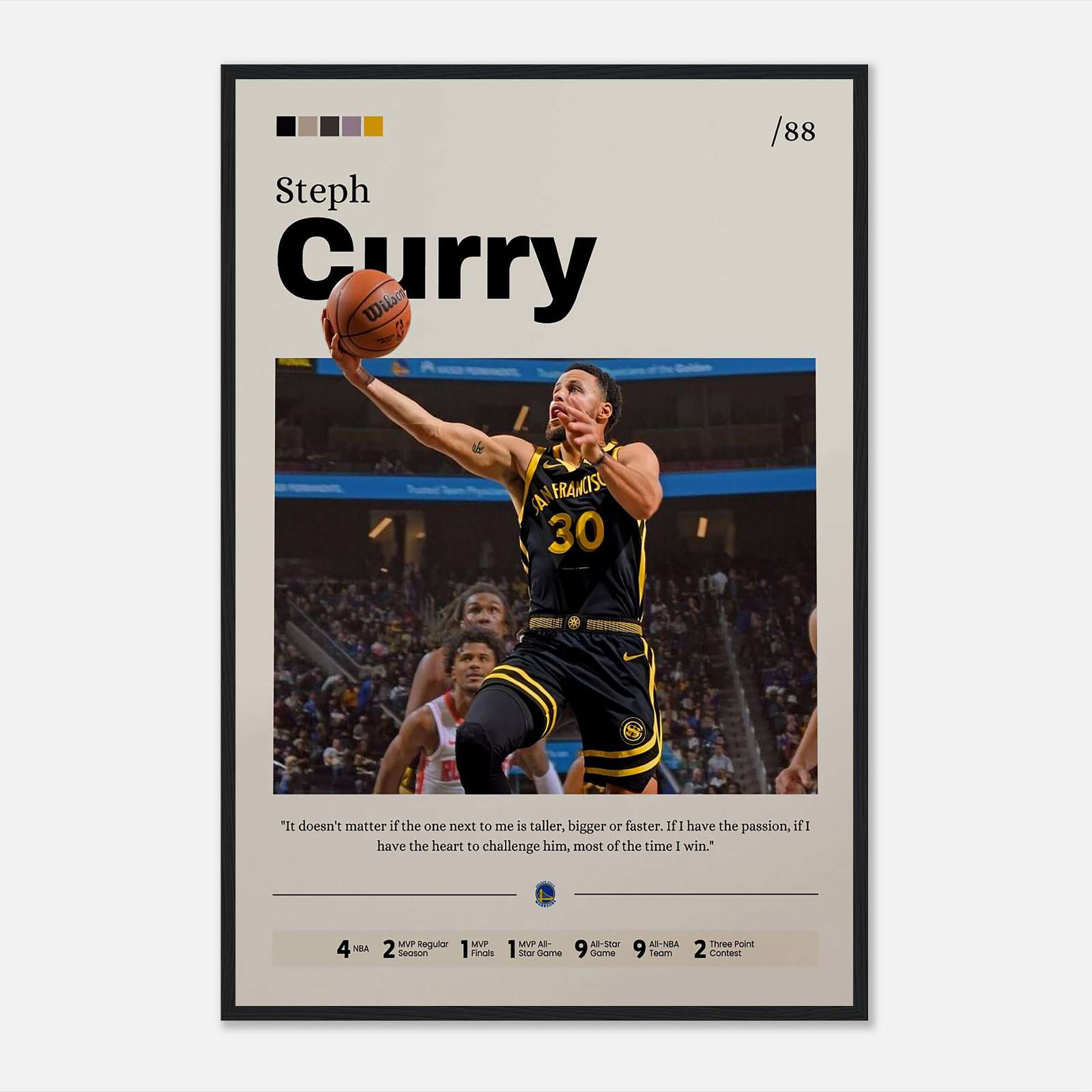 Steph Curry Poster, Full-Size Movie Poster, Ready to Hang - Citiesbox