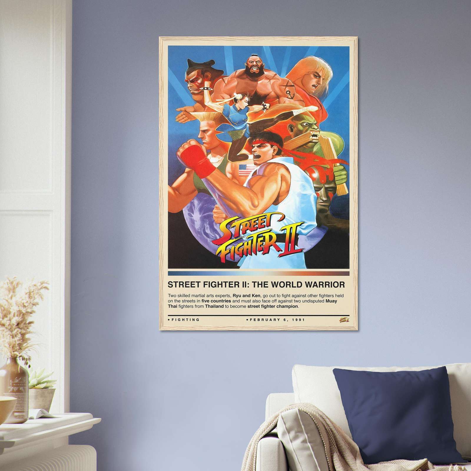 Street Fighter 2 Poster, Video Game Poster, Gaming Poster, Full-Size ...