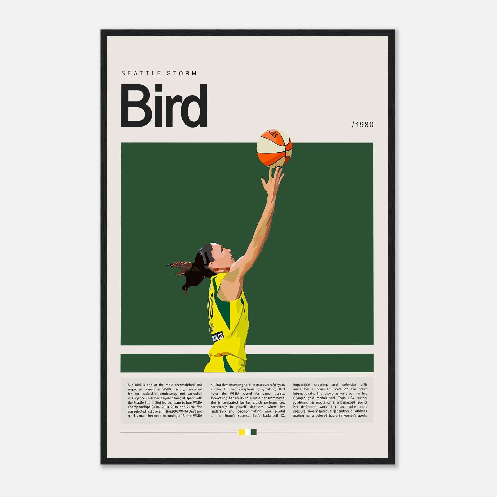 Sue Bird Poster, Basketball Gift, Sports Bedroom Posters, Basketball ...