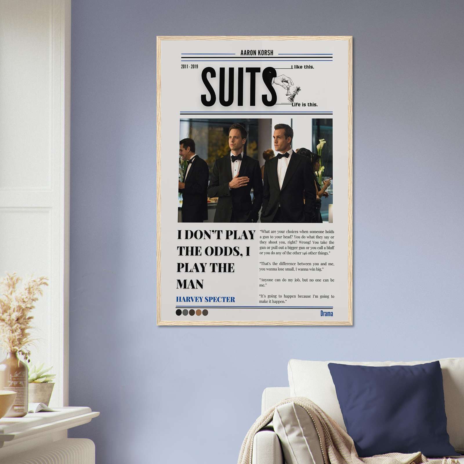 Suits Tv Series Poster, Harvey Specter, Suits, Print, Wall Art, Mike ...