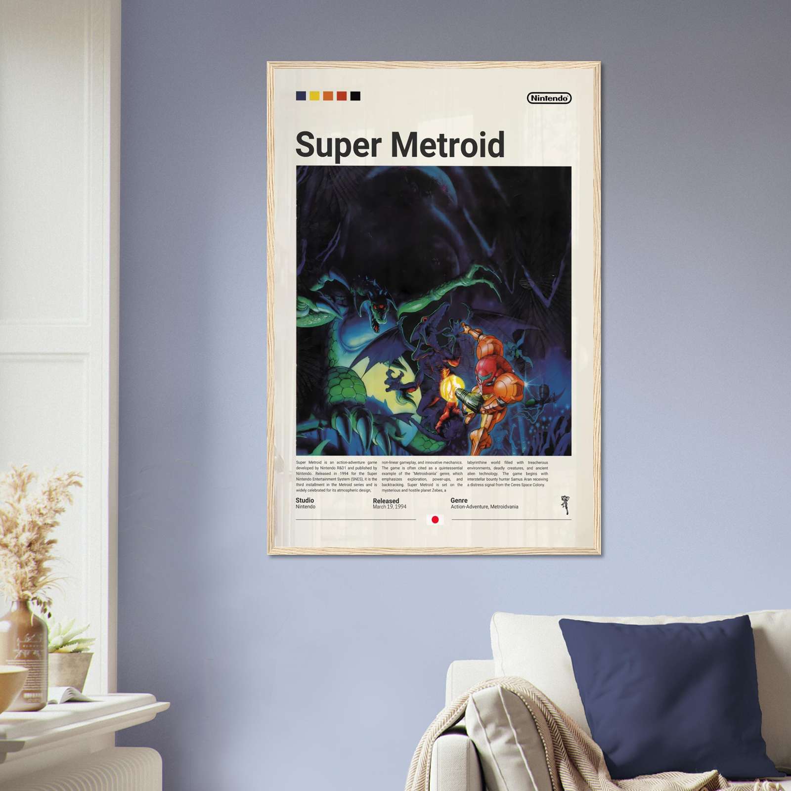 Super Metroid Poster, Gaming Room Poster, Game Poster, Full-Size Poster ...