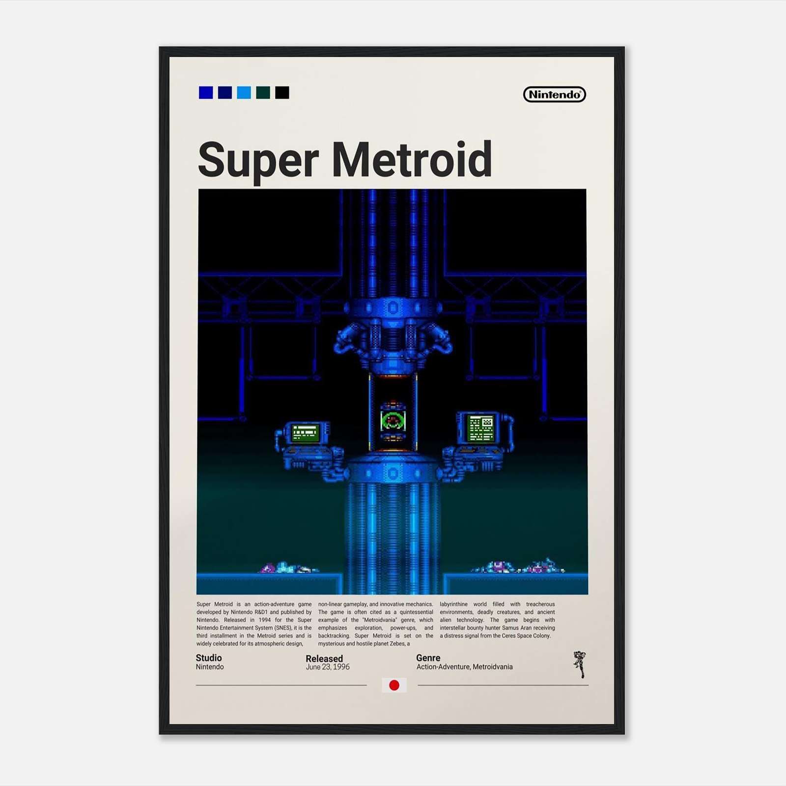 Super Metroid Poster, Super Metroid Game Poster, Video Game Poster ...