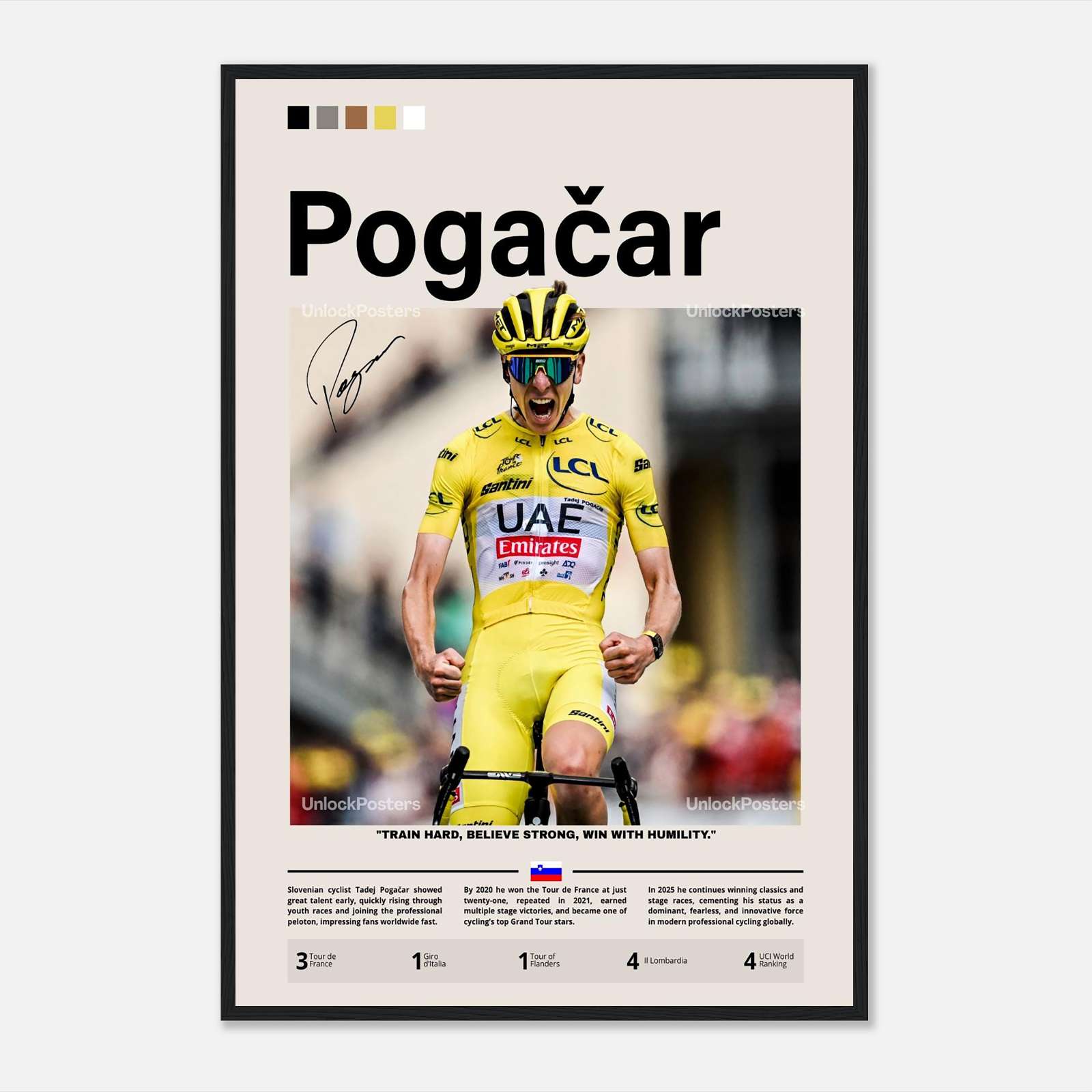 Tadej Pogacar Poster, Sports Poster, Cycling Poster, Full-Size Poster ...