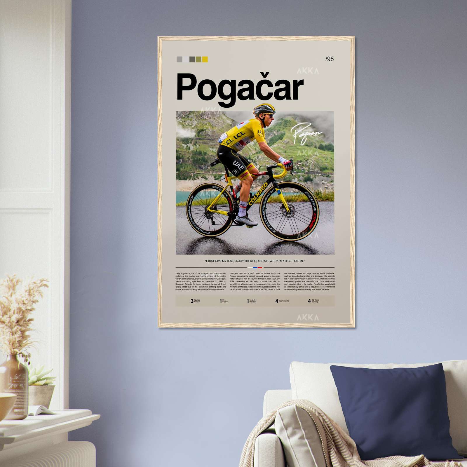 Tadej Pogacar Poster, Vingegaard Cyclist Poster, Sports Poster, Full ...