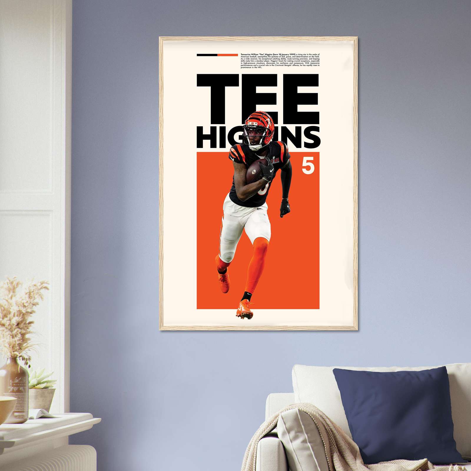 Tee Higgins Poster, Football Poster, Full-Size Poster, Ready to Hang ...