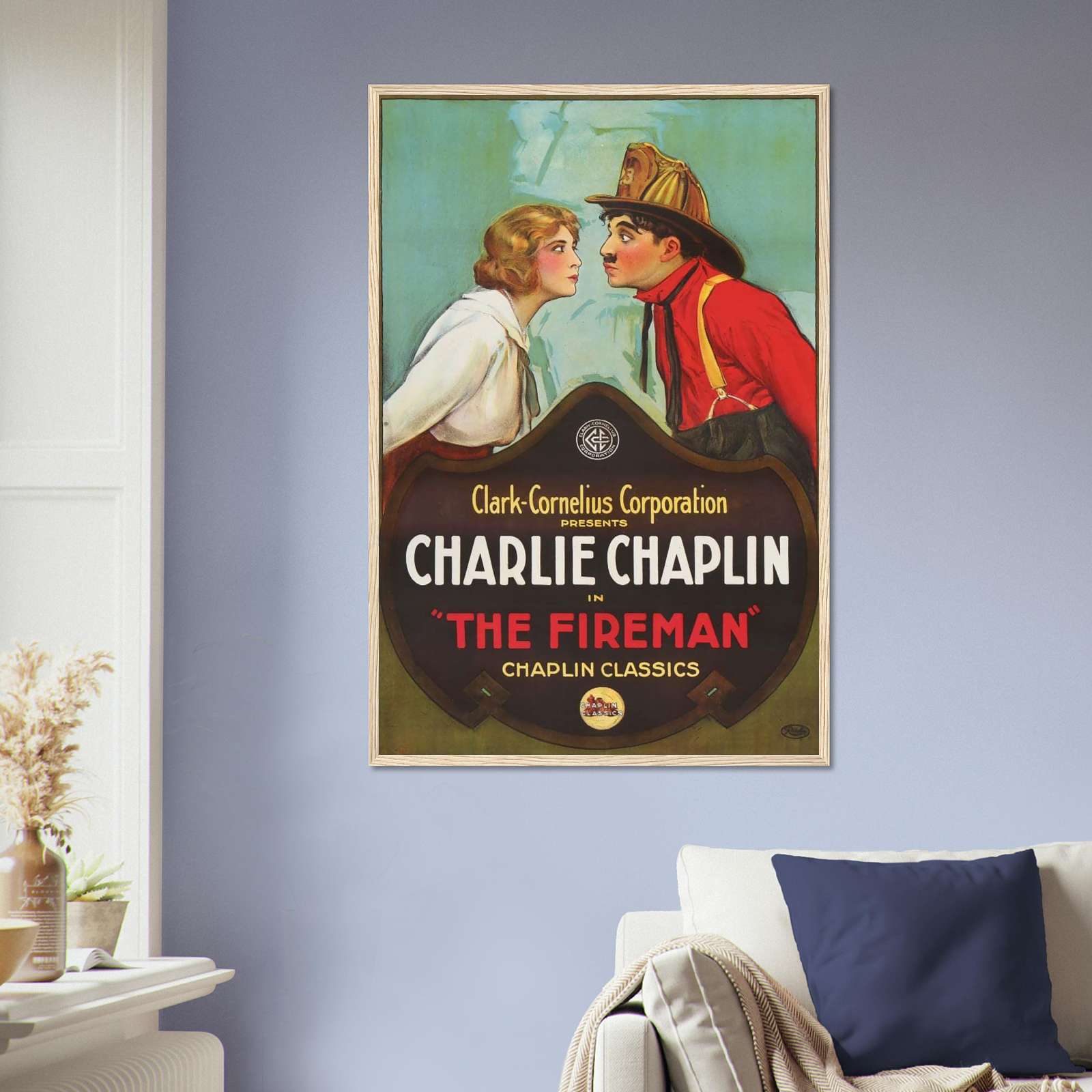 The Fireman Movie Poster, Charlie Chaplin Poster, Vintage Movie Poster ...