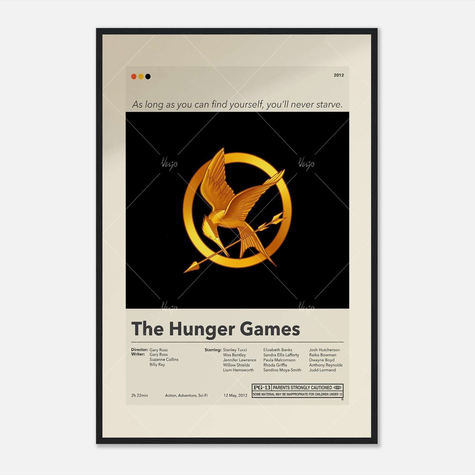 The Hunger Games Movie Poster, Vintage Movie Poster, Film Poster, Full ...