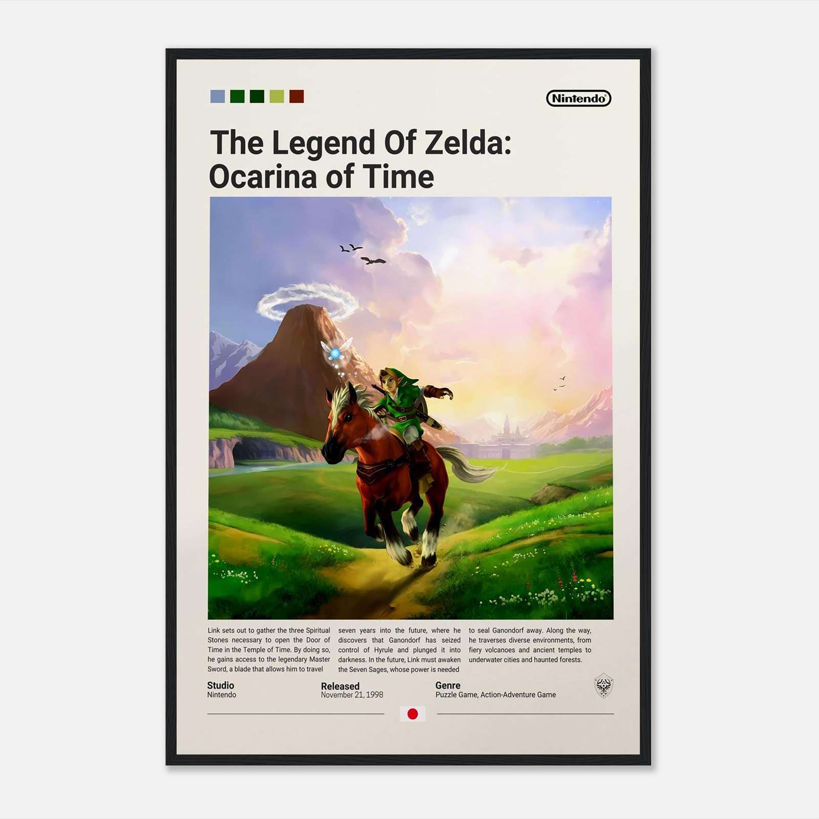 The Legend Of Zelda Poster, Gaming Room Poster, Ocarina Of Time Poster ...