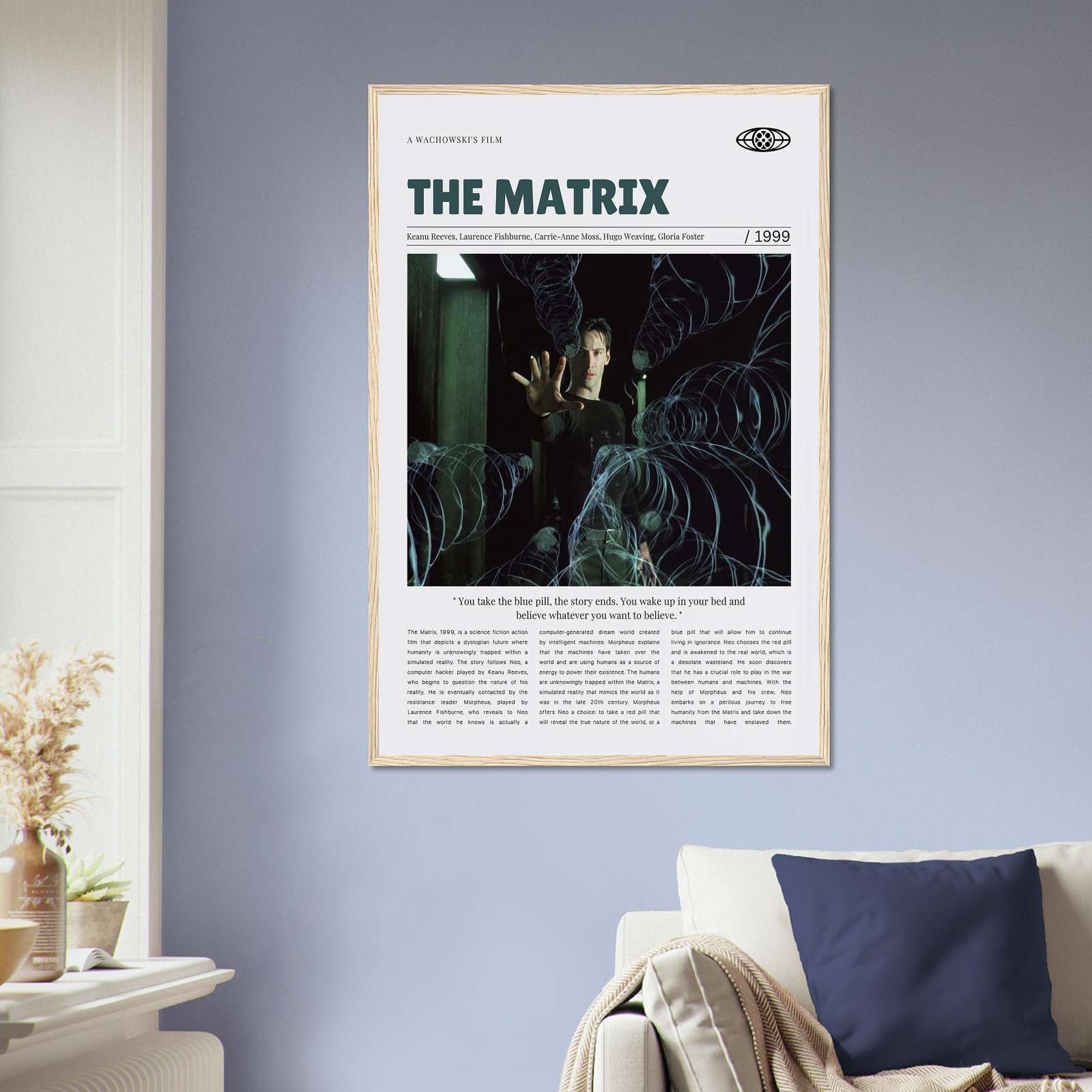 The Matrix Movie Poster, The Matrix Film Poster, Sci Fi Movie Poster ...