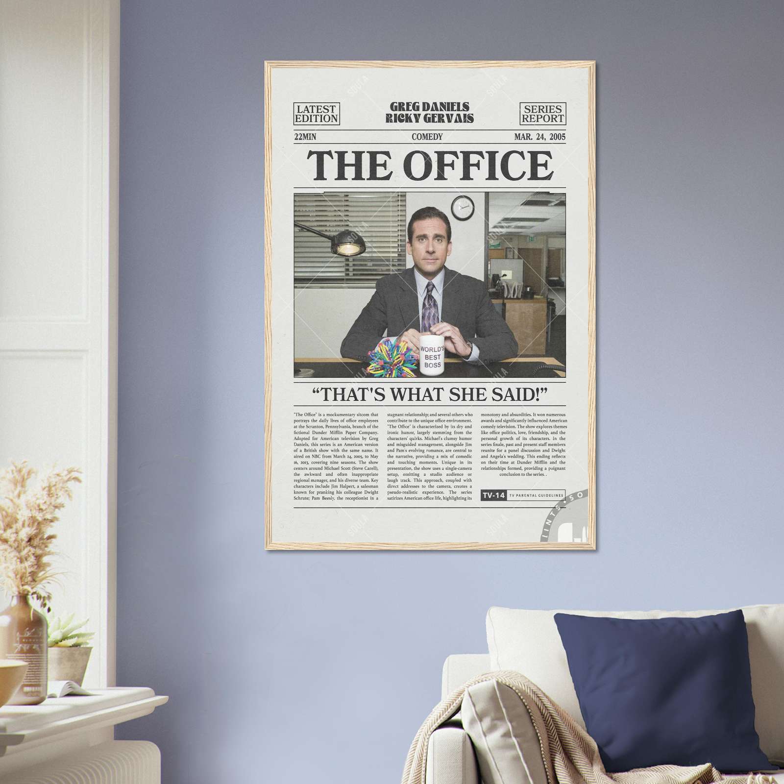 The Office Poster, Greg Daniels, Tv Series Poster, Retro Newspaper ...