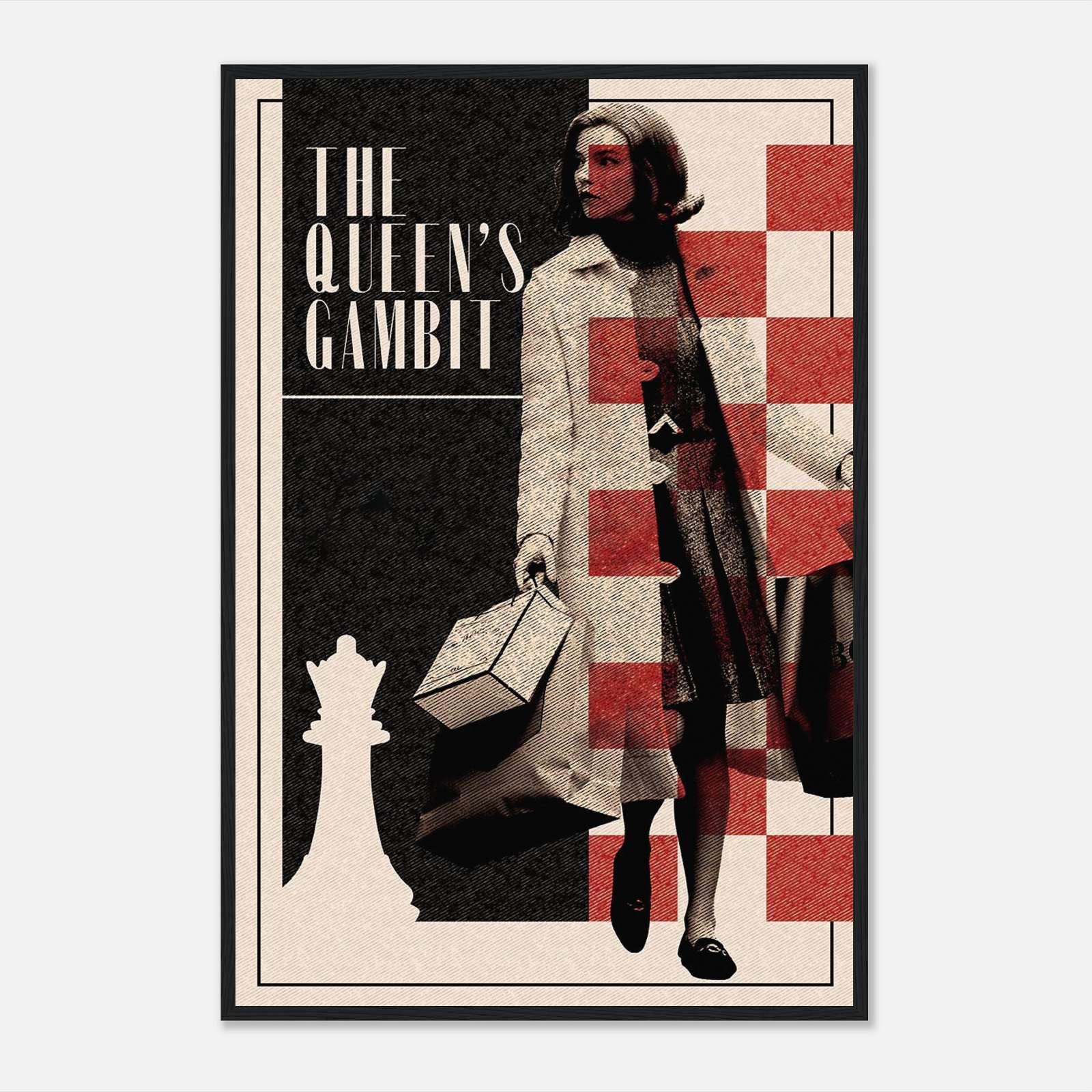 The Queen'S Gambit Poster, Minimalist Tv Series Poster, Vintage Tv ...