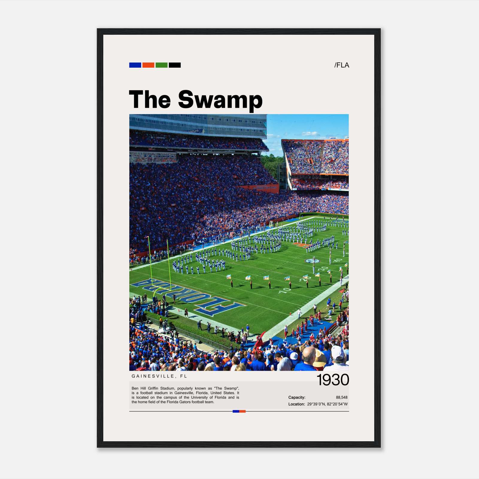 The Swamp Florida Gators Stadium Poster, Sports Poster, Stadium Poster ...