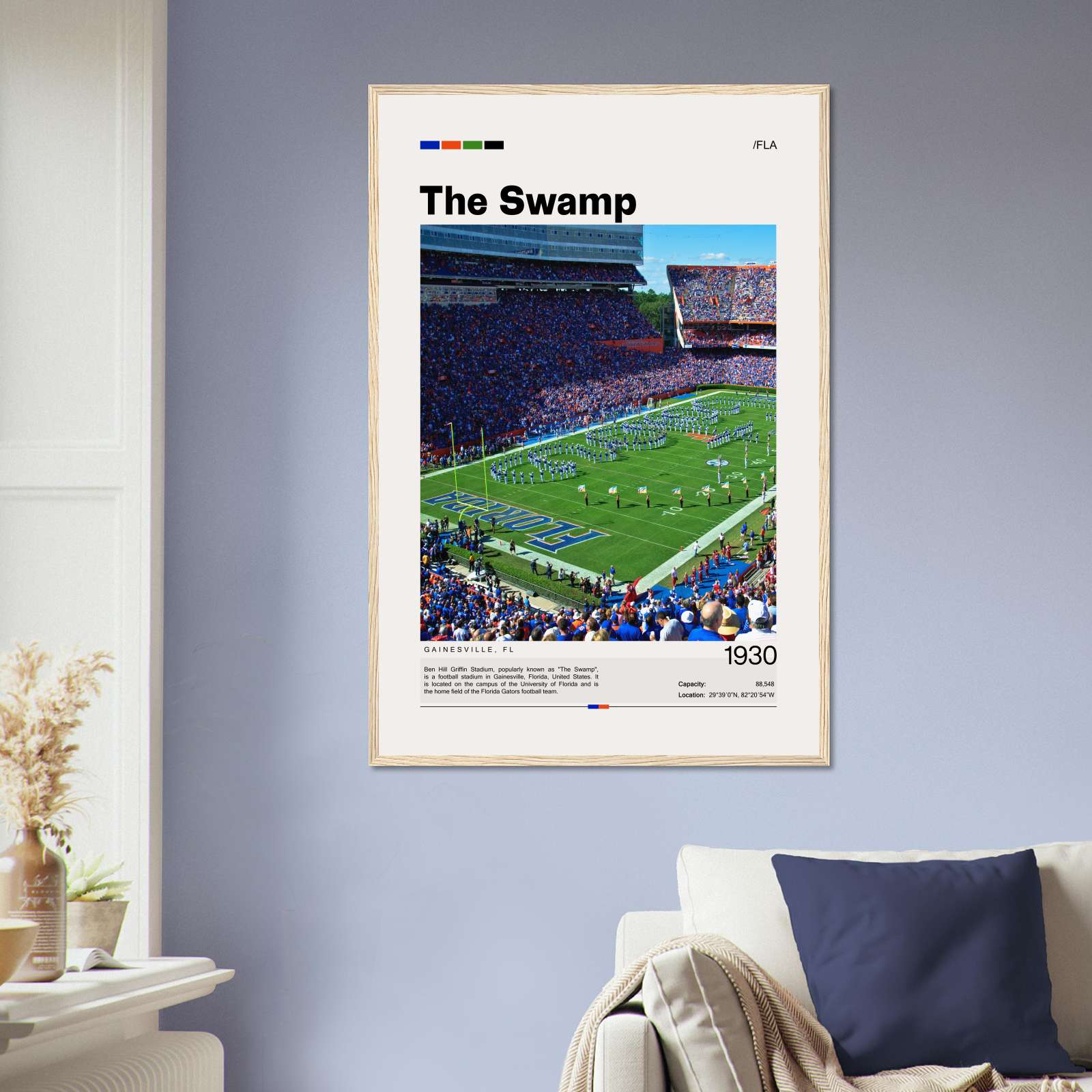 The Swamp Florida Gators Stadium Poster, Sports Poster, Stadium Poster ...