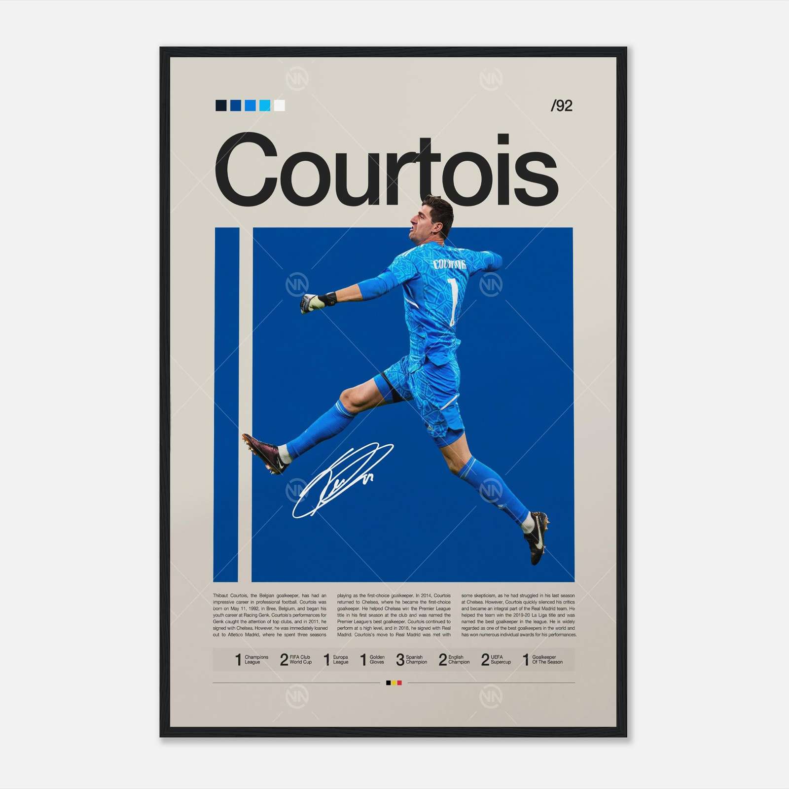 Thibaut Courtois Poster, Football Player Poster, Sports Poster, Full ...