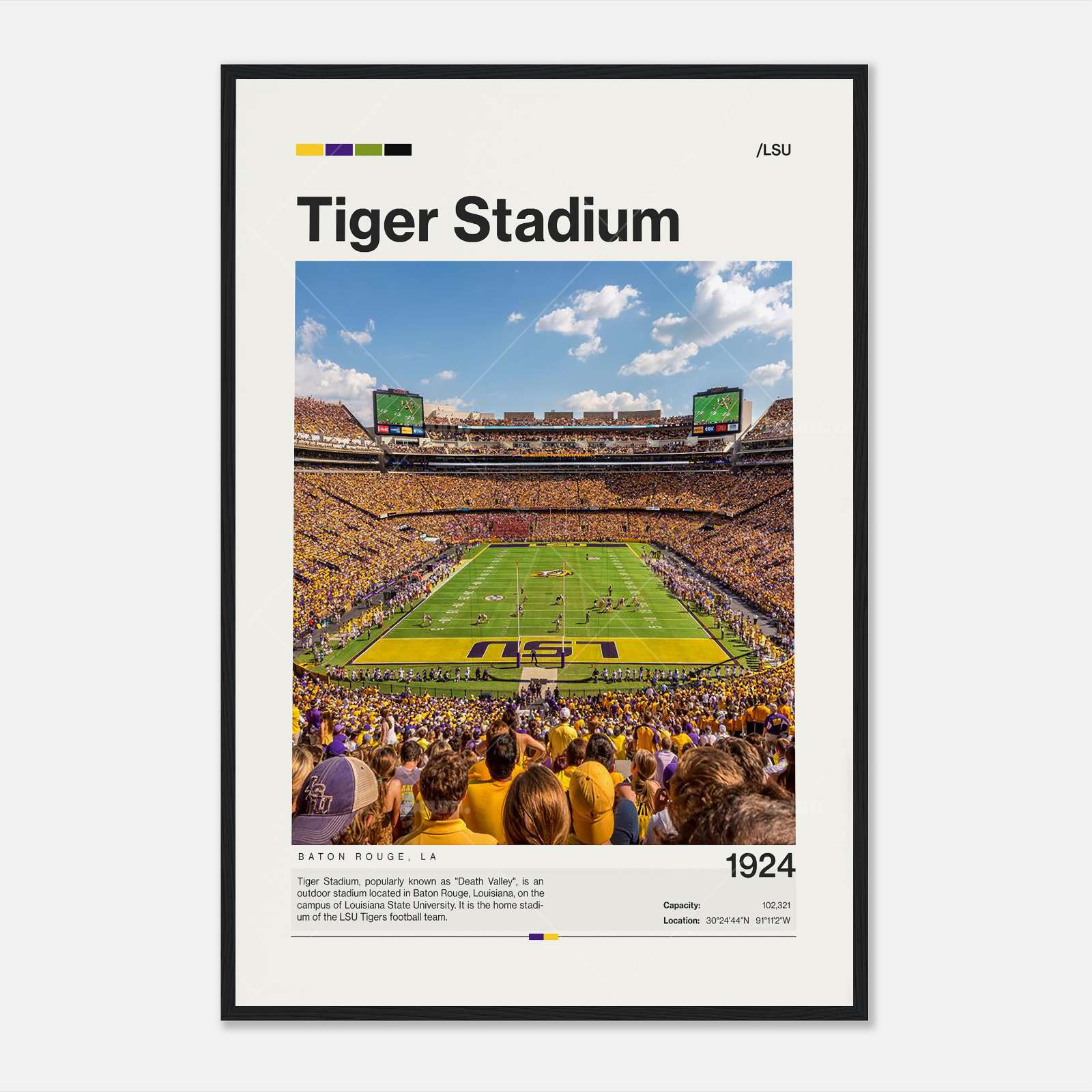 Tiger Stadium Poster, Sports Poster, Stadium Poster, Full-Size Poster ...