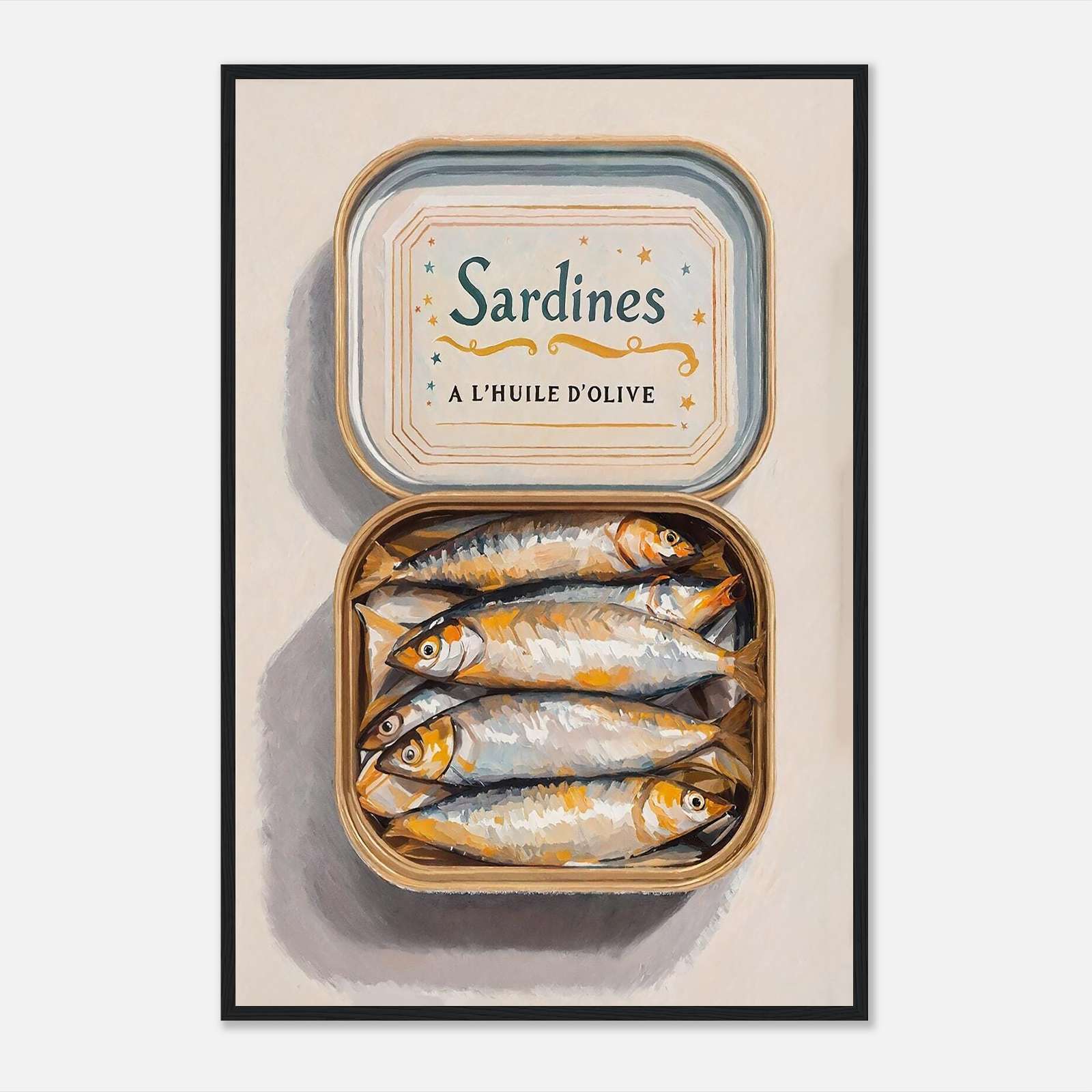 Tinned Sardines Art Print Vintage Retro Style Food Still Life Gift For ...