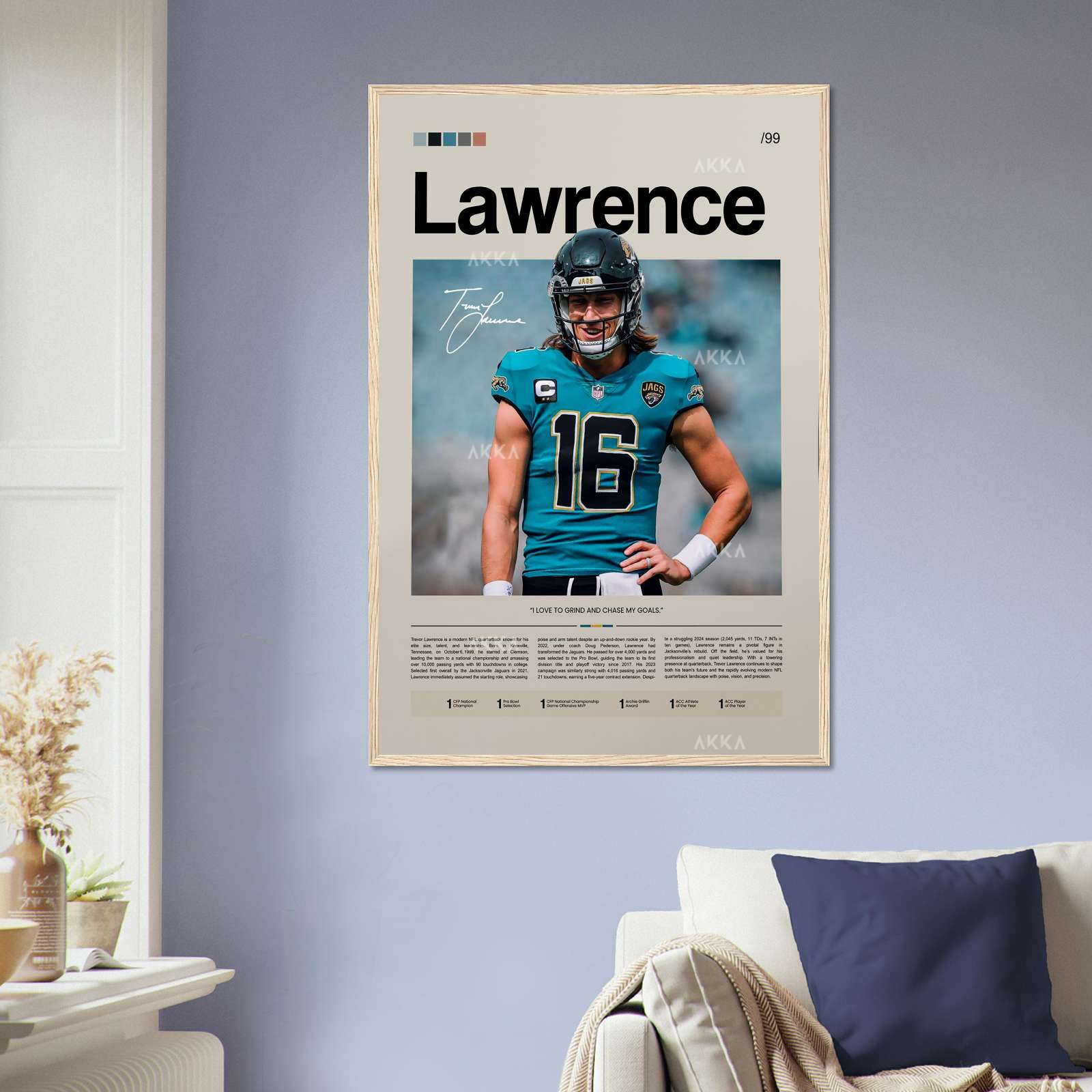 Trevor Lawrence Poster, Football Poster, Sports Poster, Football Player ...