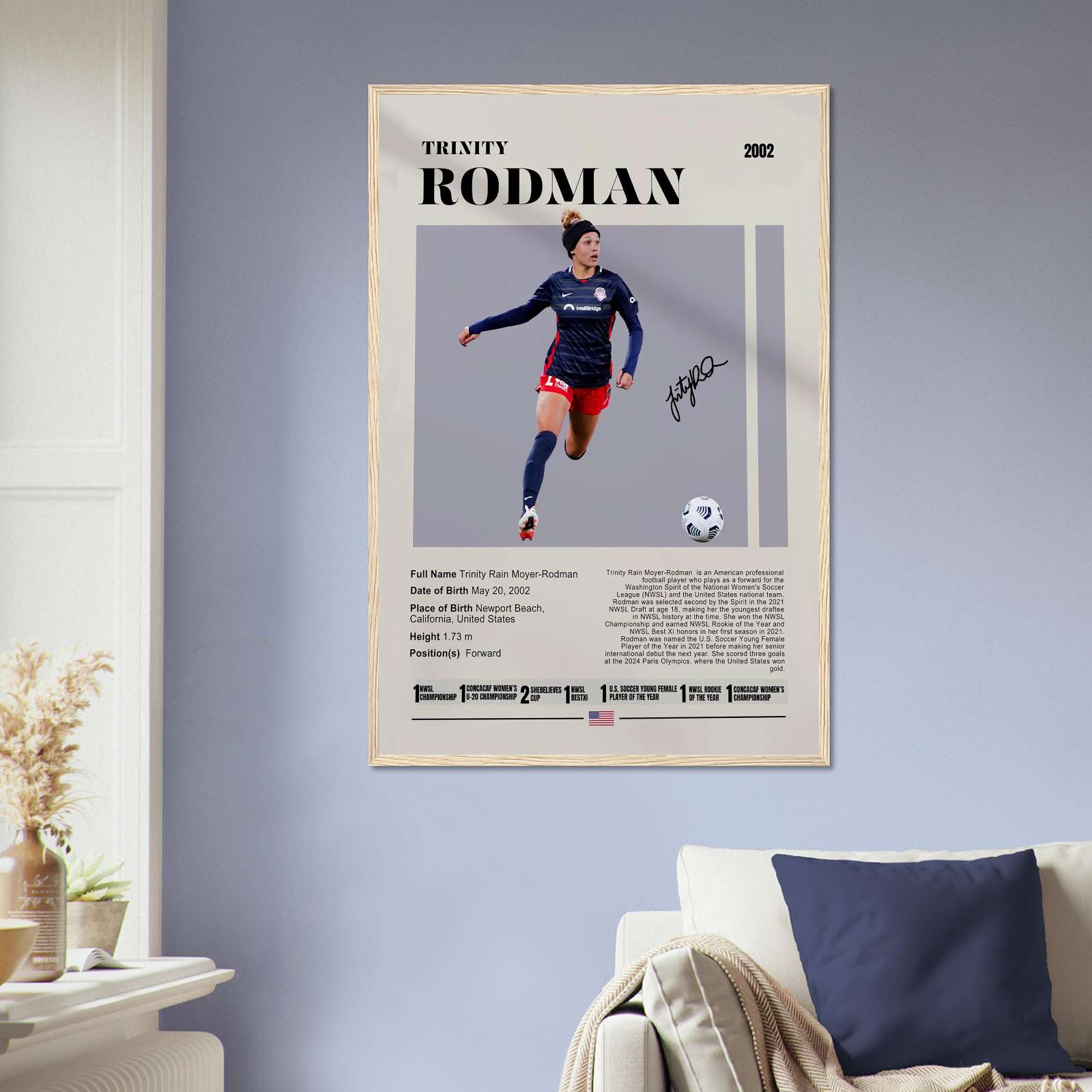 Trinity Rodman Poster, Football Player Poster, Sports Poster, Full-Size ...