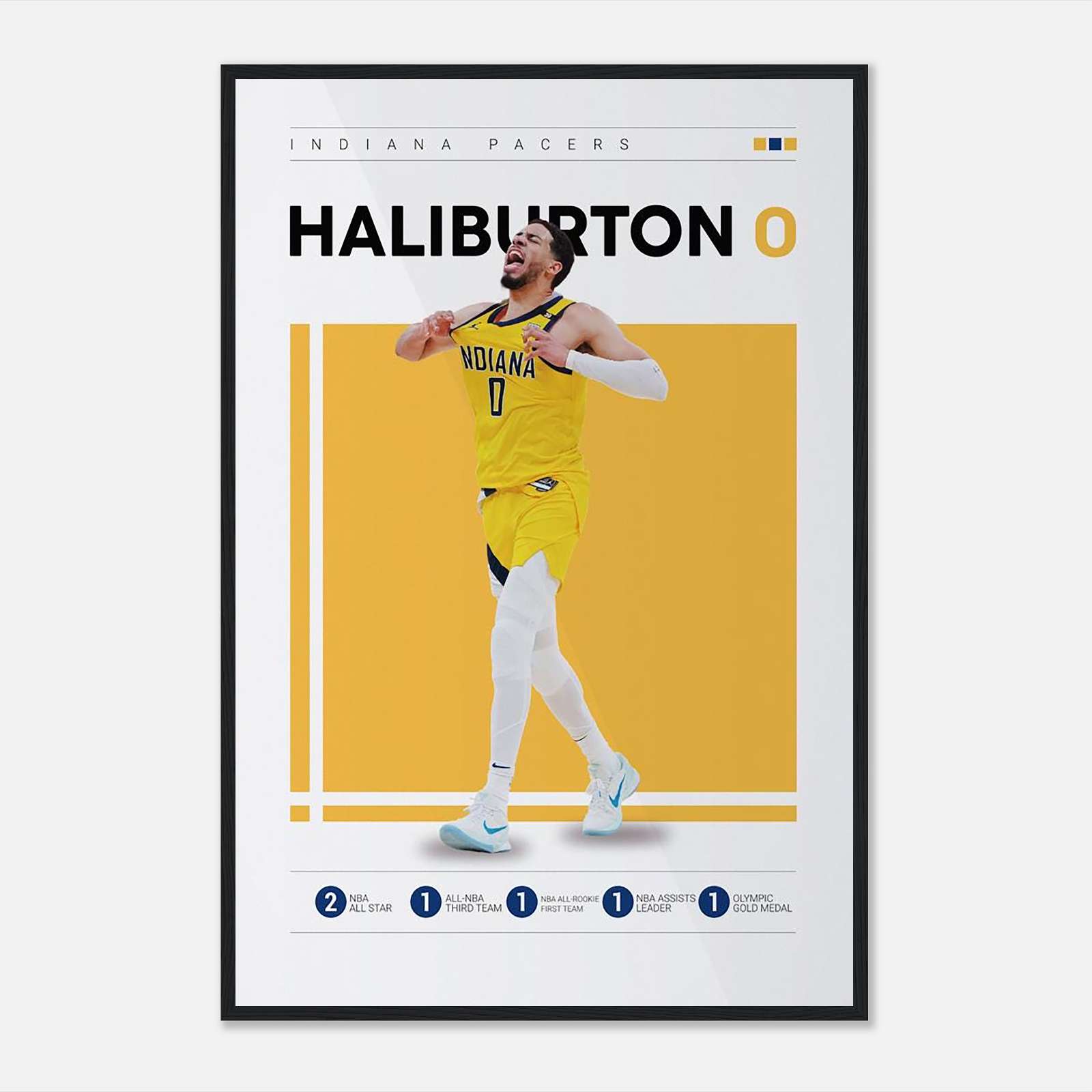 Tyrese Haliburton Poster, Basketball Gifts, Sports Poster, Full-Size ...