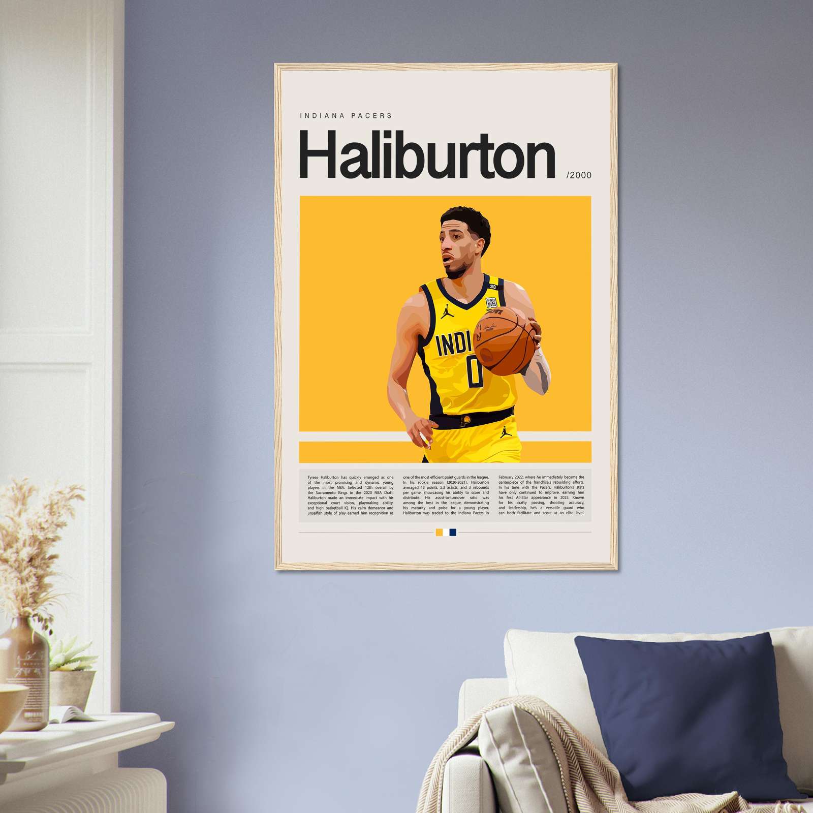 Tyrese Haliburton Poster, Sports Poster, Basketball Gift, Full-Size ...