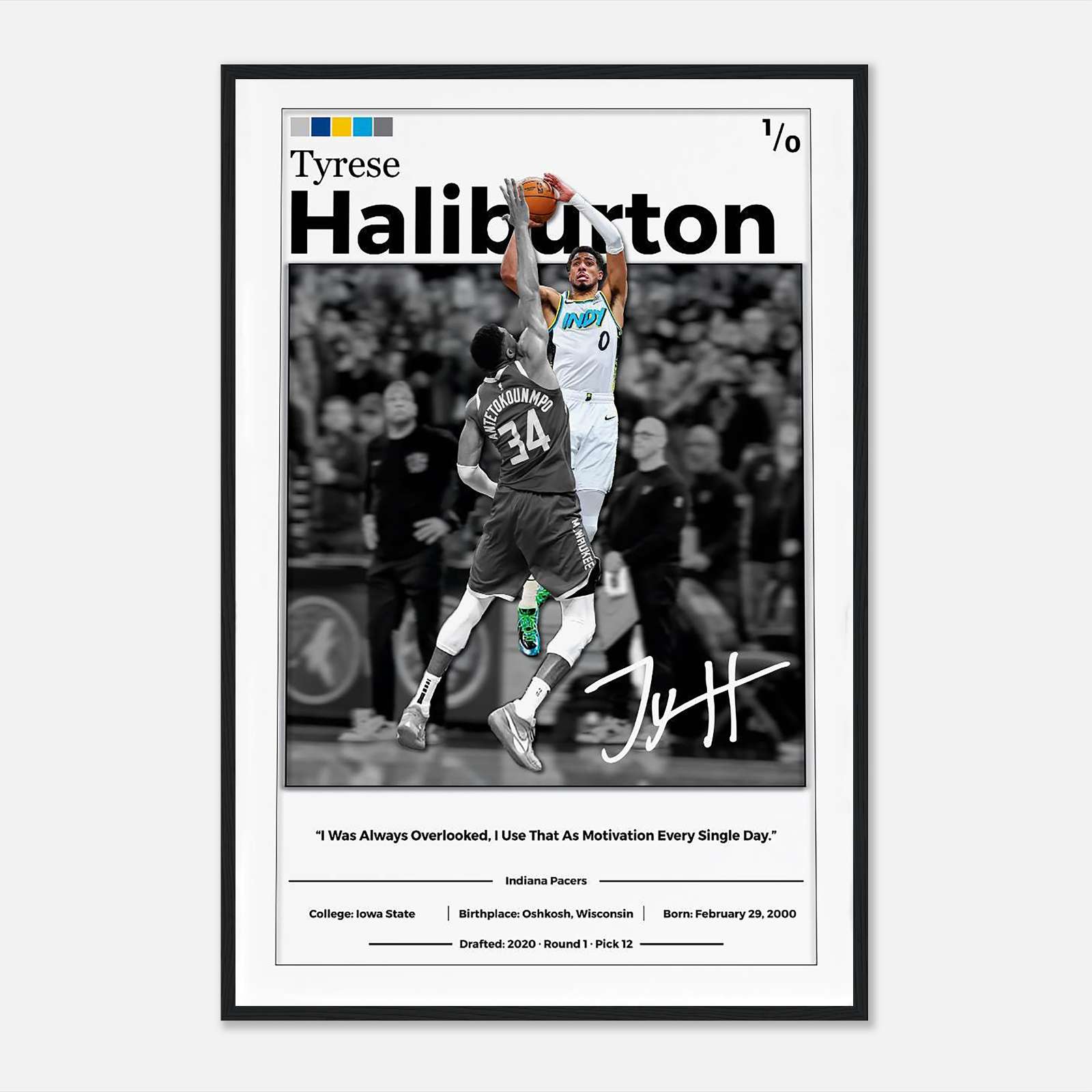Tyrese Haliburton Poster, Sports Poster, Wall Poster, Full-Size Poster ...