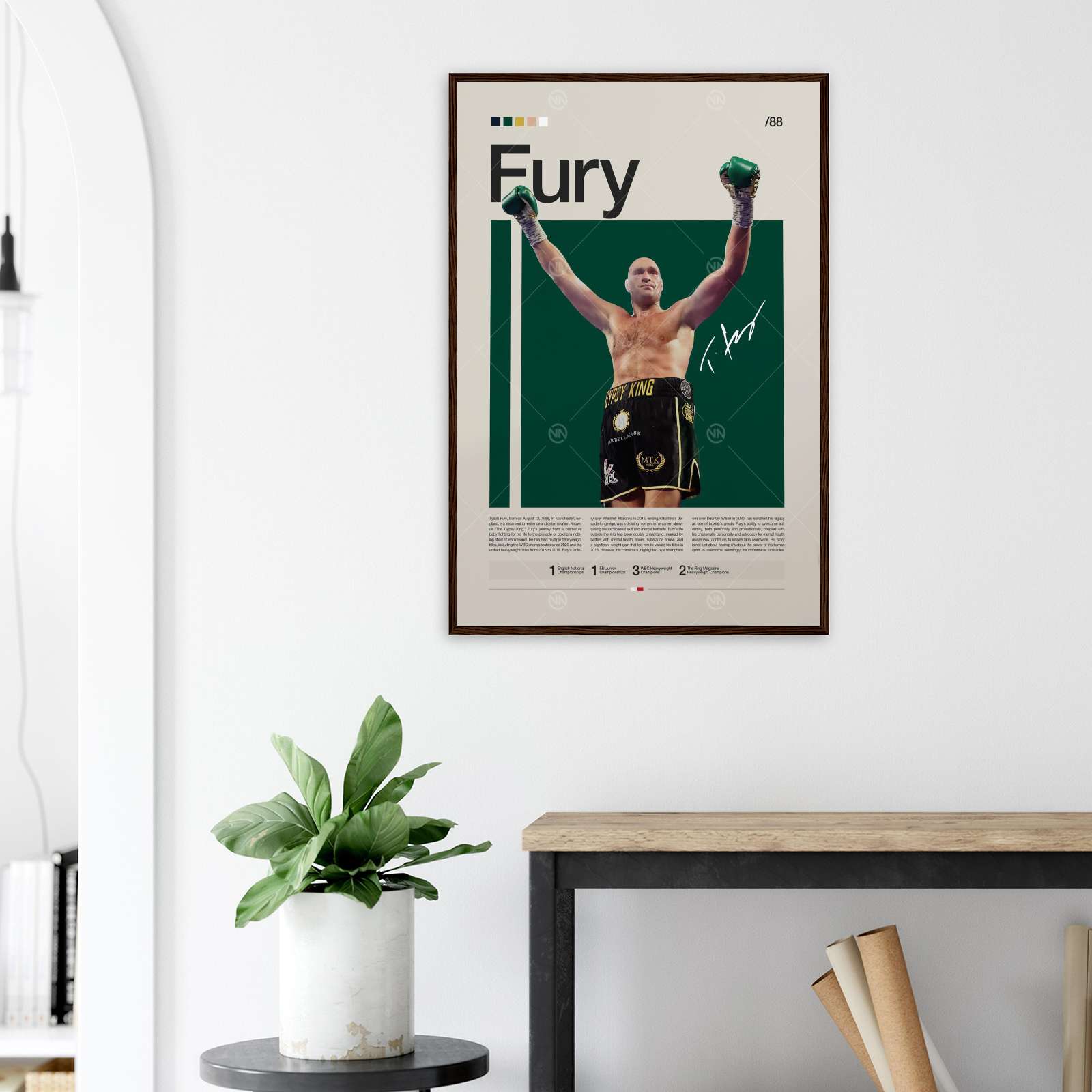 Tyson Fury Poster, Boxing Poster, Sports Poster, Boxing Wall Art, Full ...