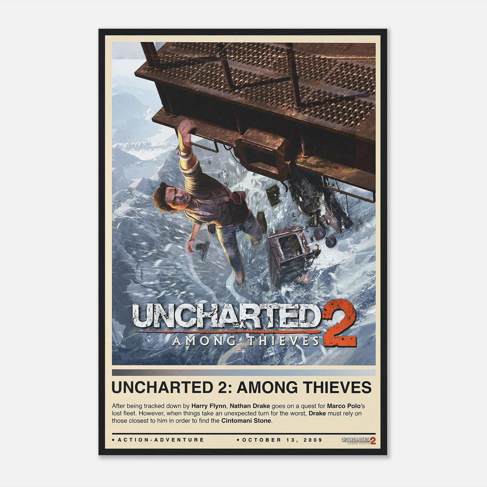 Uncharted 2 Among Thieves Poster, Video Game Poster, Gaming Room Poster ...