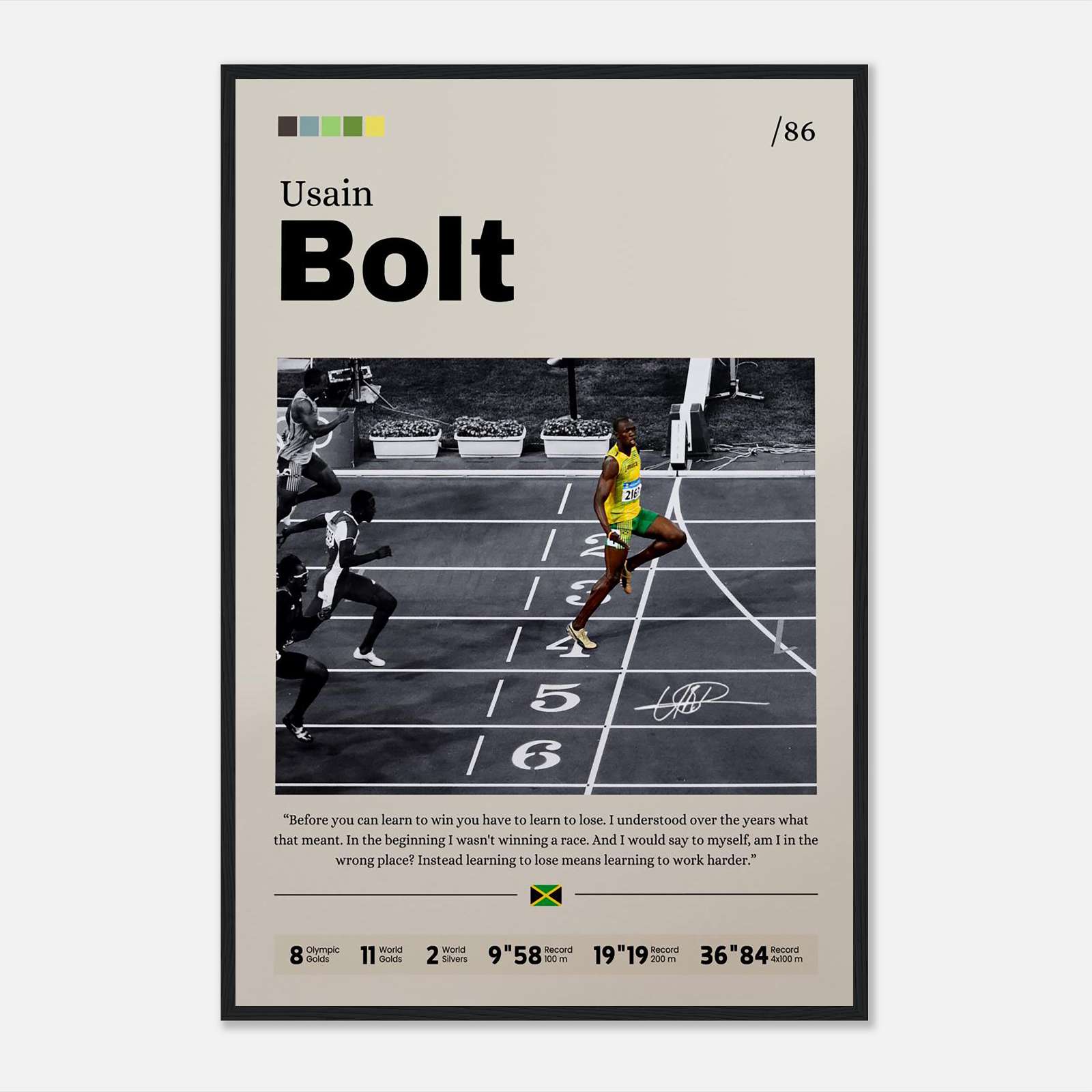 Usain Bolt Poster, Olympic Champion Wall Art, Sports Decor, Full-Size ...