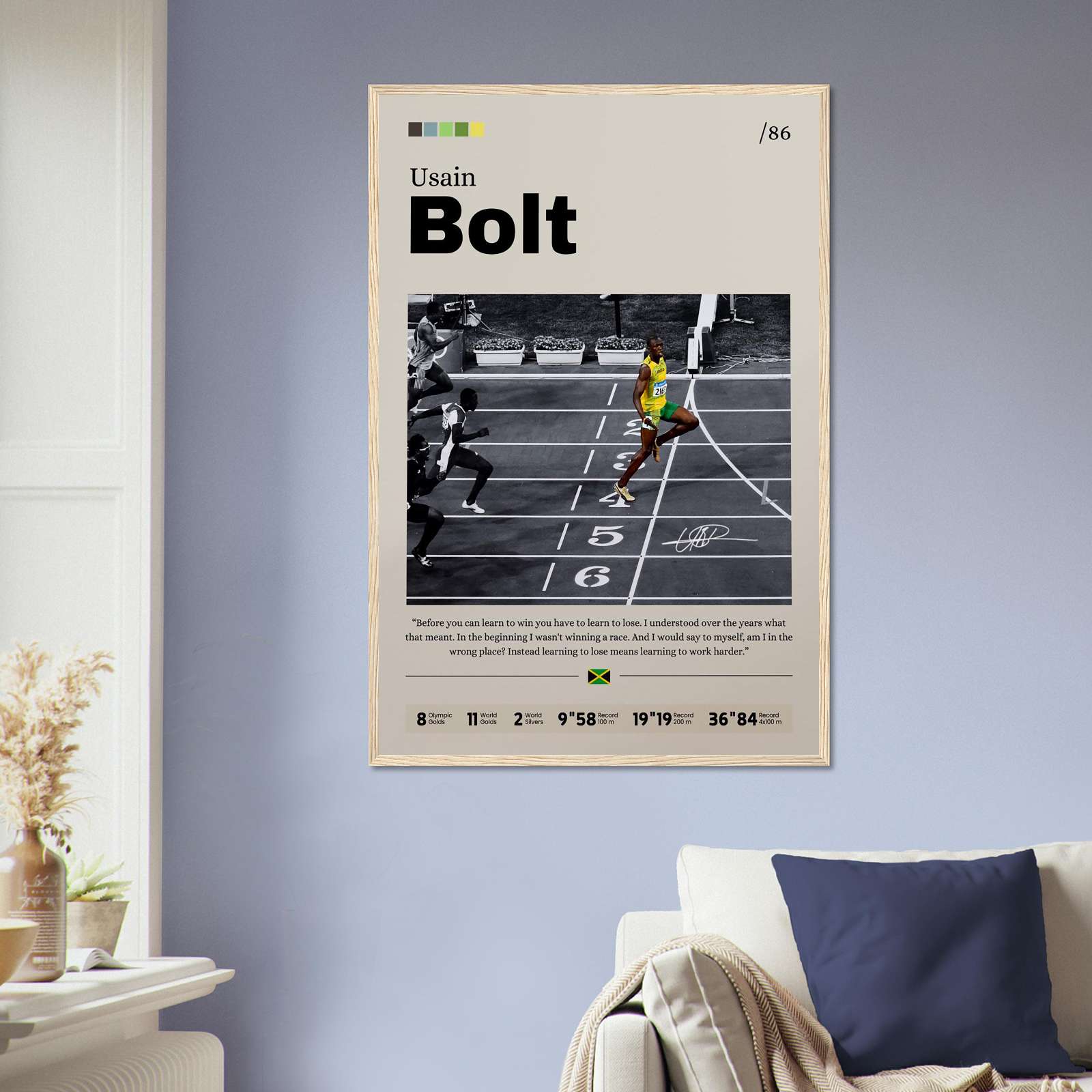 Usain Bolt Poster, Olympic Champion Wall Art, Sports Decor, Full-Size ...