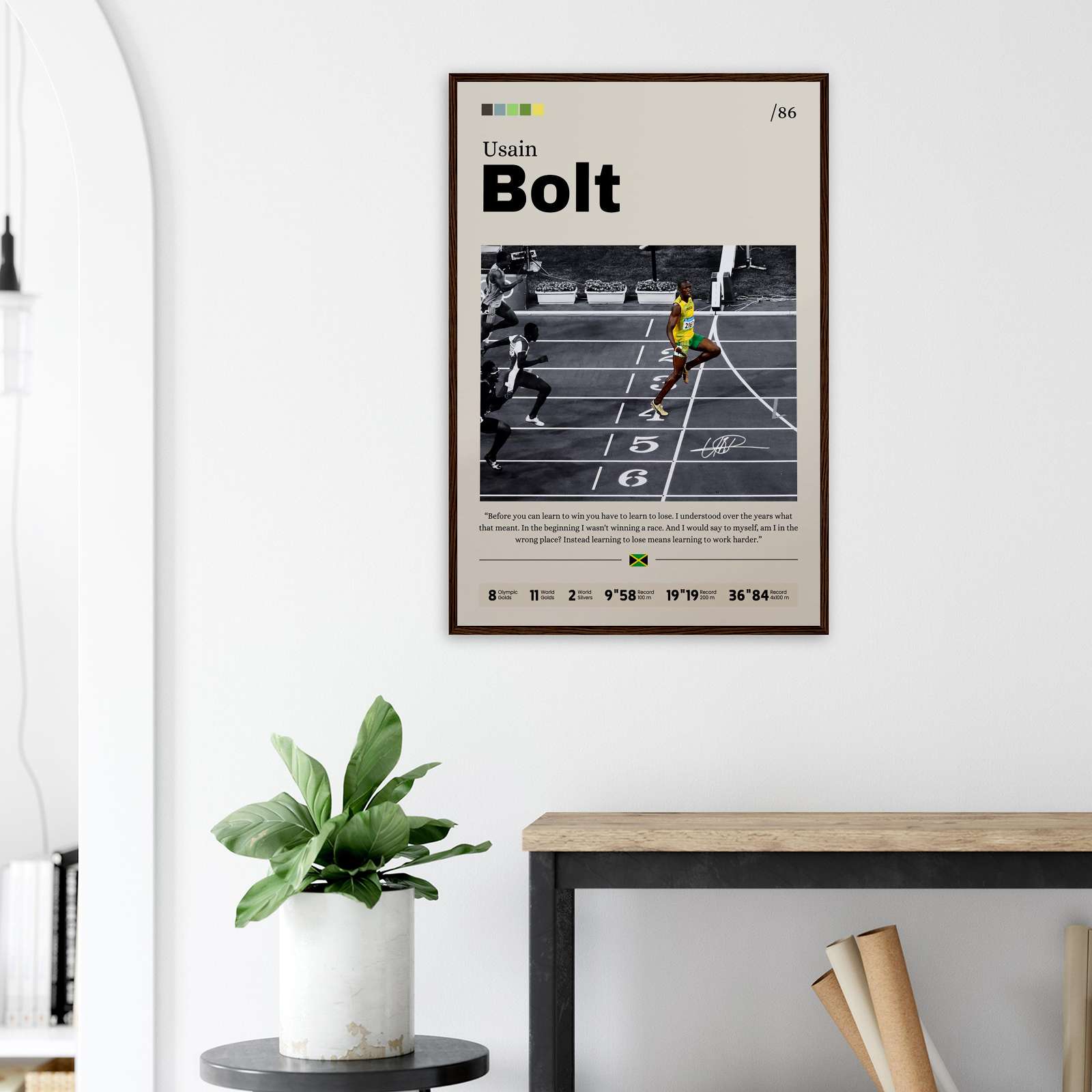 Usain Bolt Poster, Olympic Champion Wall Art, Sports Decor, Full-Size ...