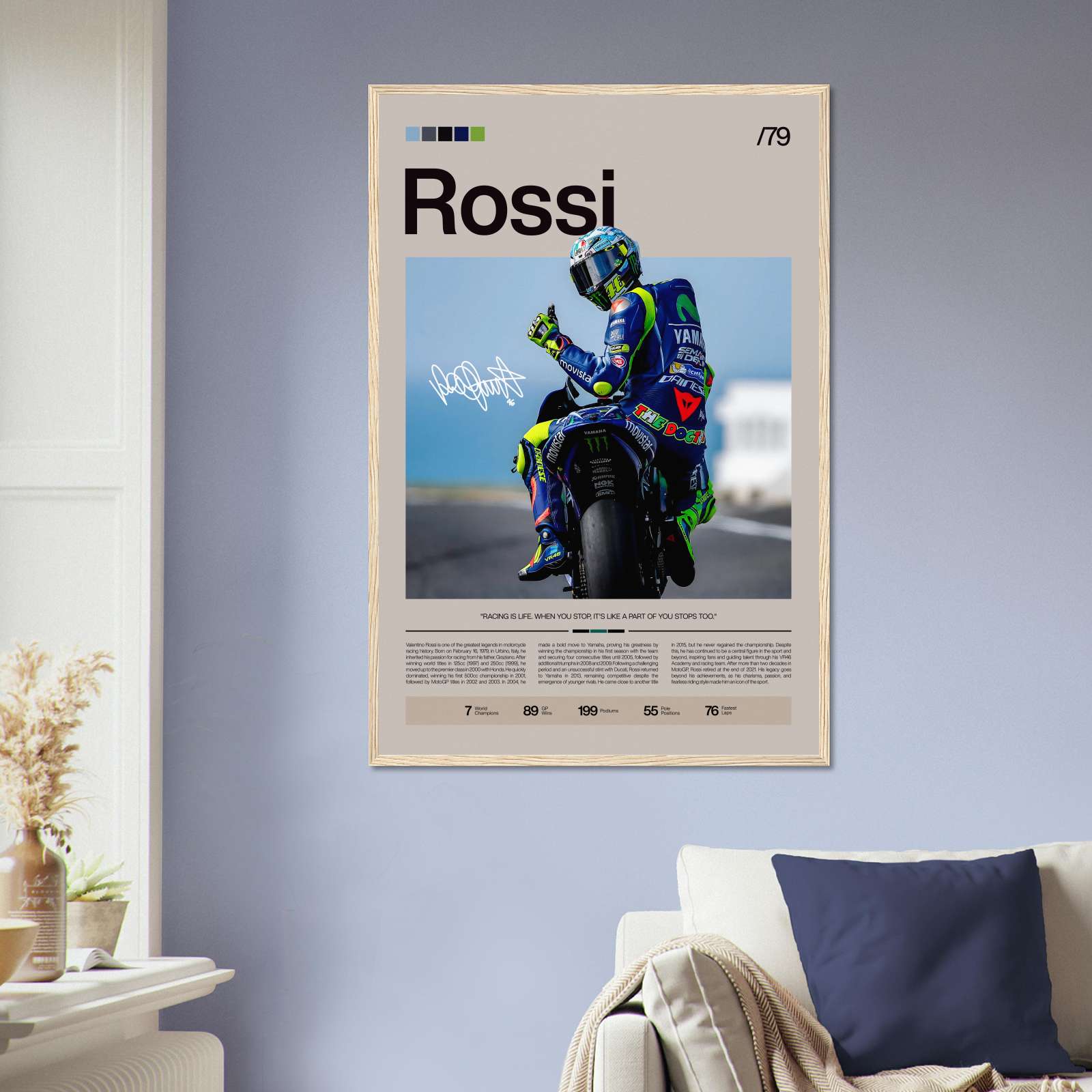 Valentino Rossi Poster, Rossi Motogp Poster, Full-Size Poster, Ready to ...