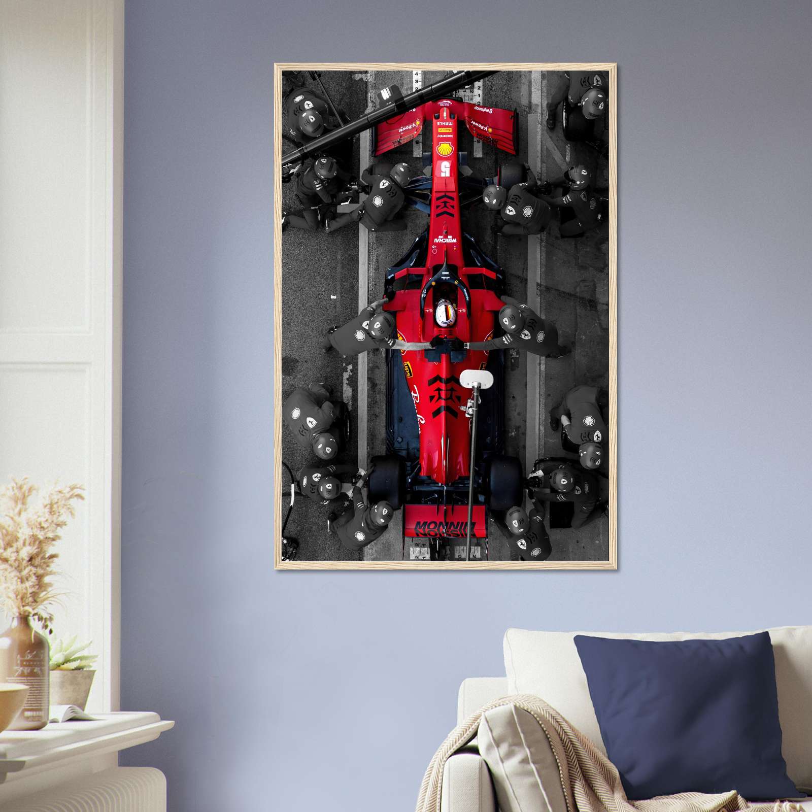 Vintage Aerial Pit Lane Ferrari Poster, Formula 1 Poster, Vintage F1 ...