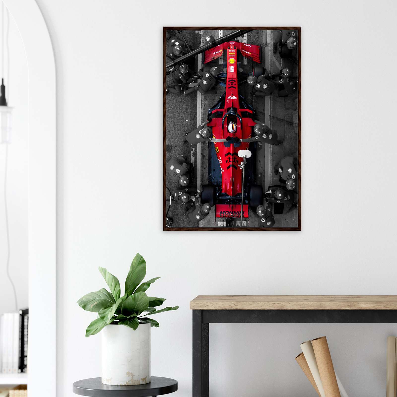 Vintage Aerial Pit Lane Ferrari Poster, Formula 1 Poster, Vintage F1 ...