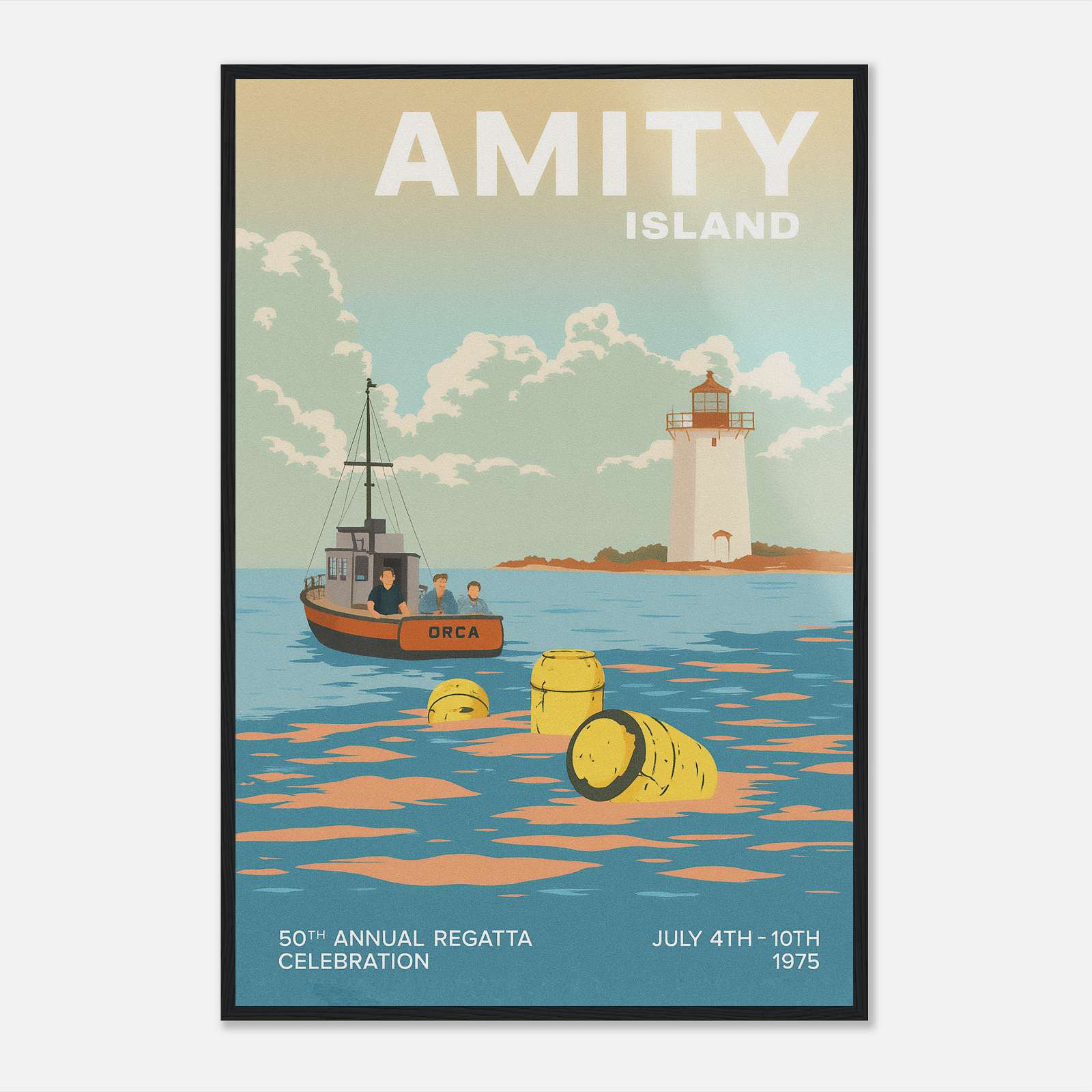 Vintage Amity Island Travel Poster, Jaws Movie Poster, Alternative ...