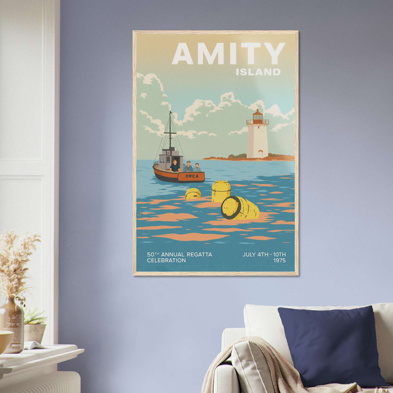 Vintage Amity Island Travel Poster, Jaws Movie Poster, Alternative ...