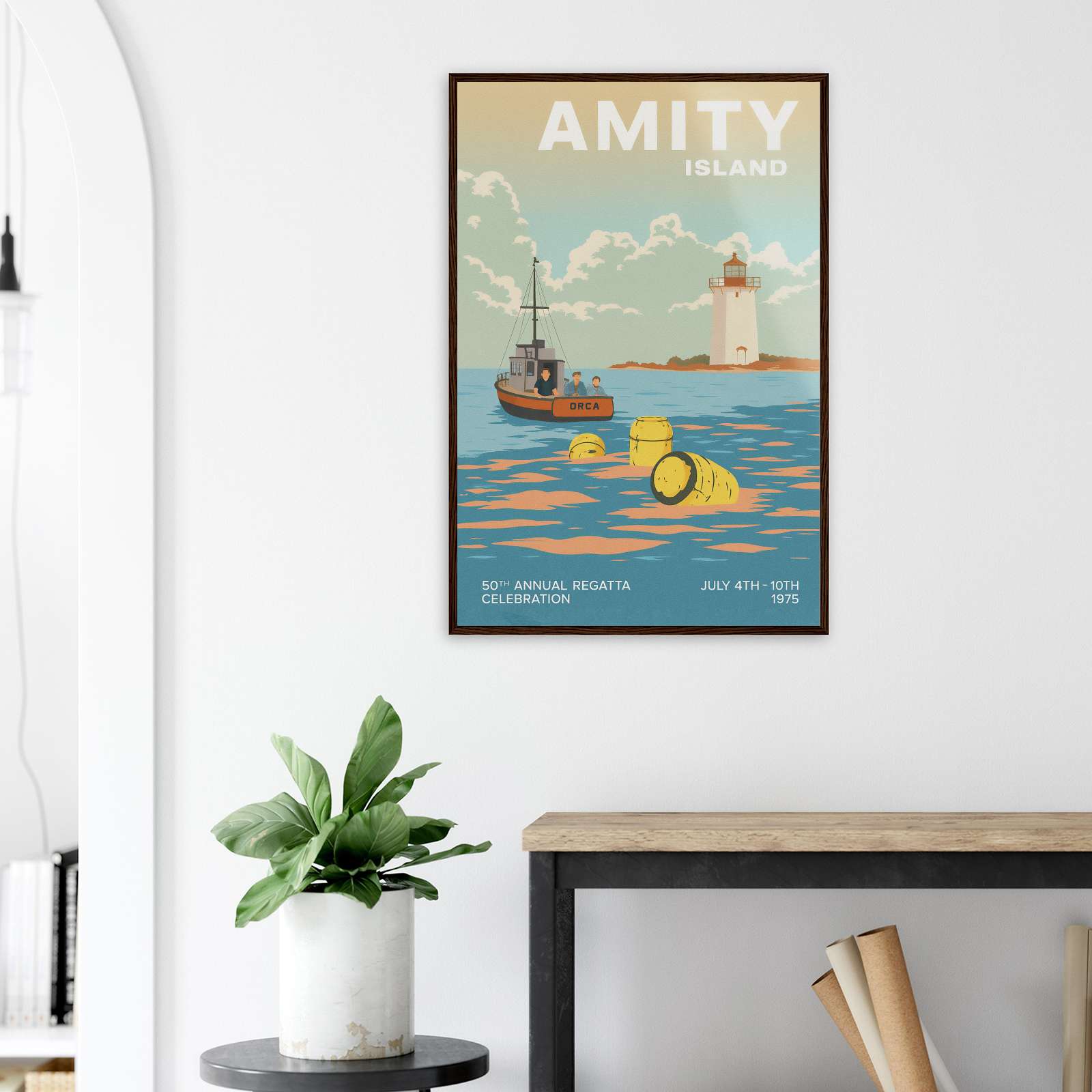 Vintage Amity Island Travel Poster, Jaws Movie Poster, Alternative ...
