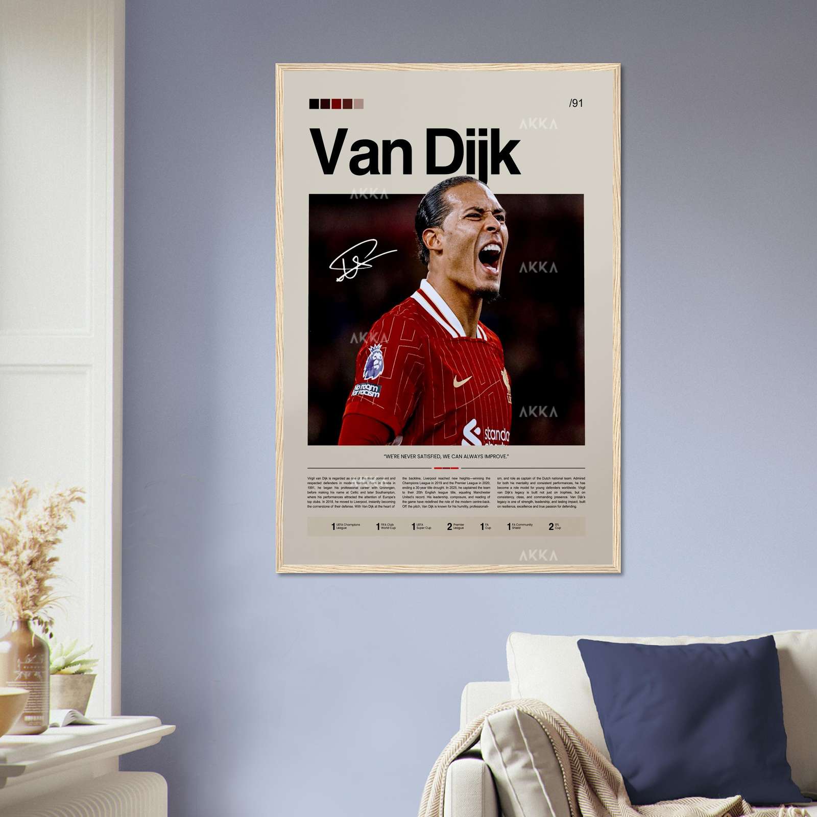 Virgil Van Dijk Poster, Sports Poster, Football Player Poster, Football ...