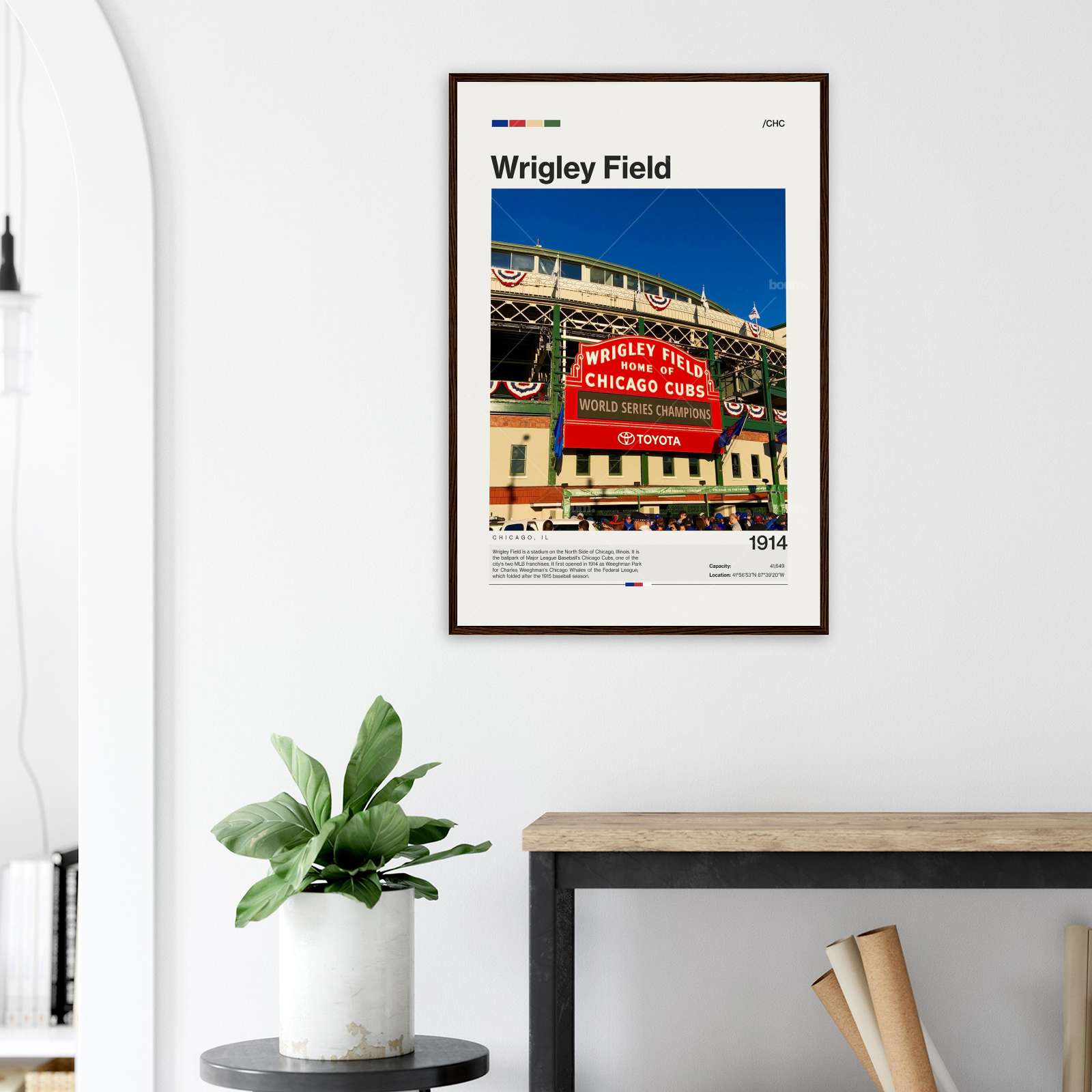 Wrigley Field Poster, Stadium Poster, Baseball Fan Gift Print, Full ...
