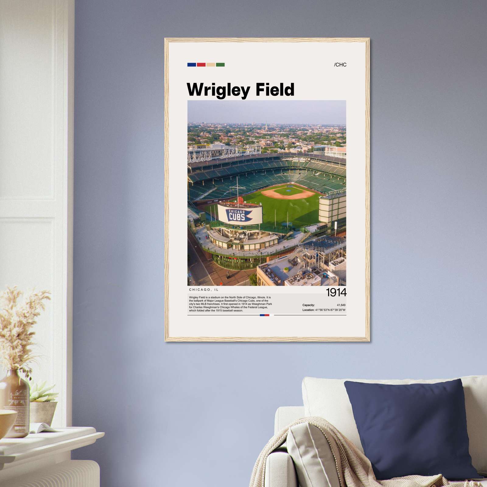 Wrigley Field Poster, Stadium Poster, Sports Poster, Full-Size Poster ...