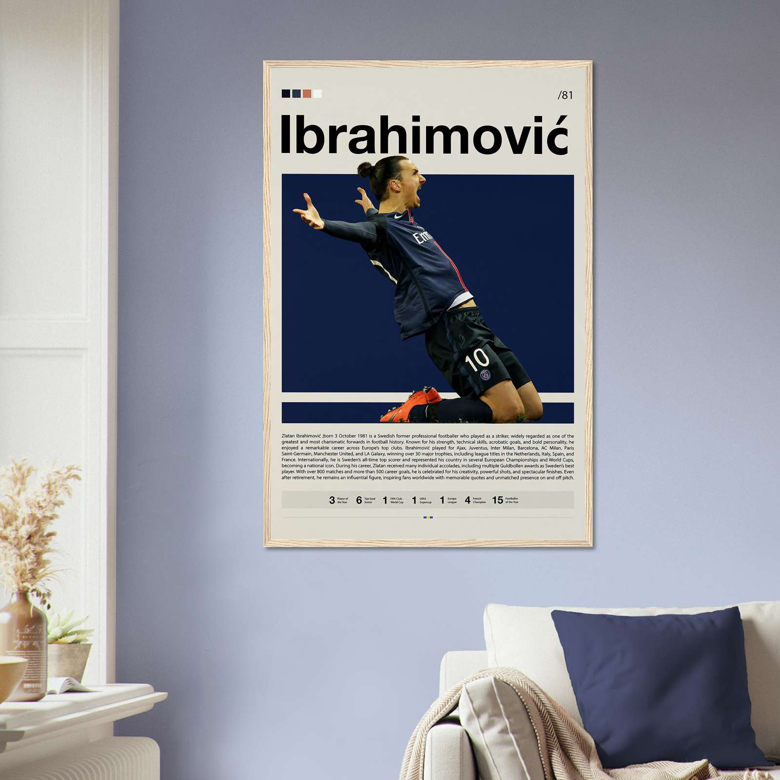 Zlatan Ibrahimovic Poster, Sports Poster, Football Player Poster ...