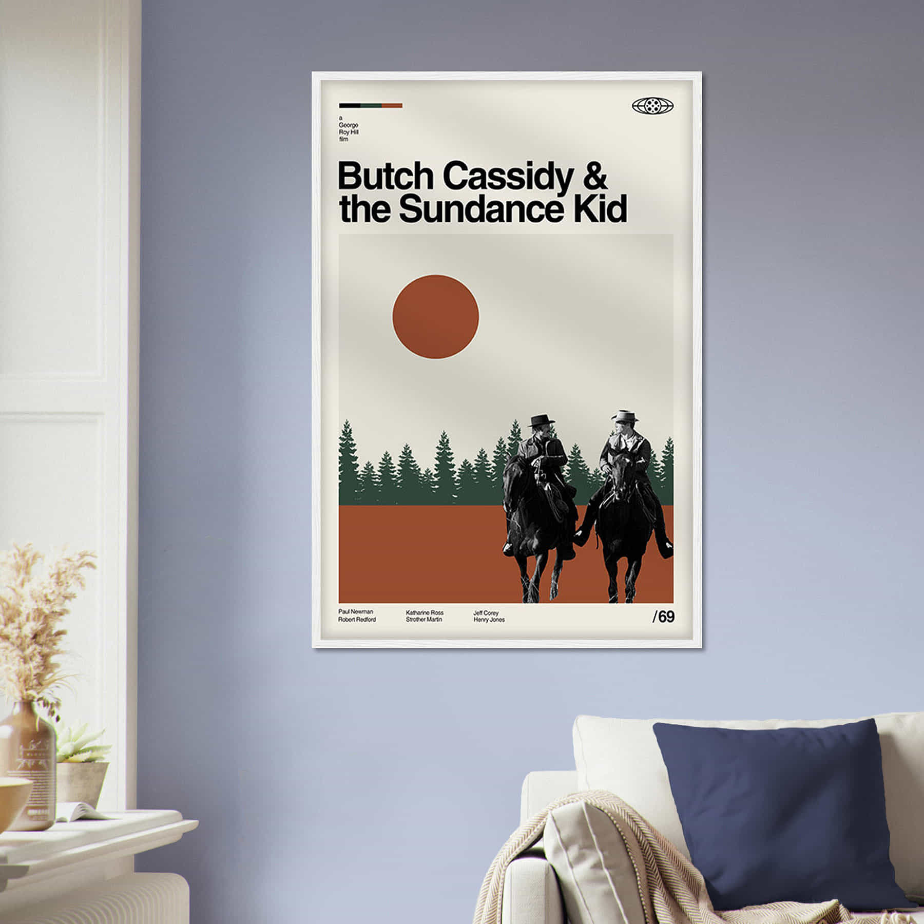Butch Cassidy and the Sundance Kid, Retro Movie Poster, Minimalist Art ...