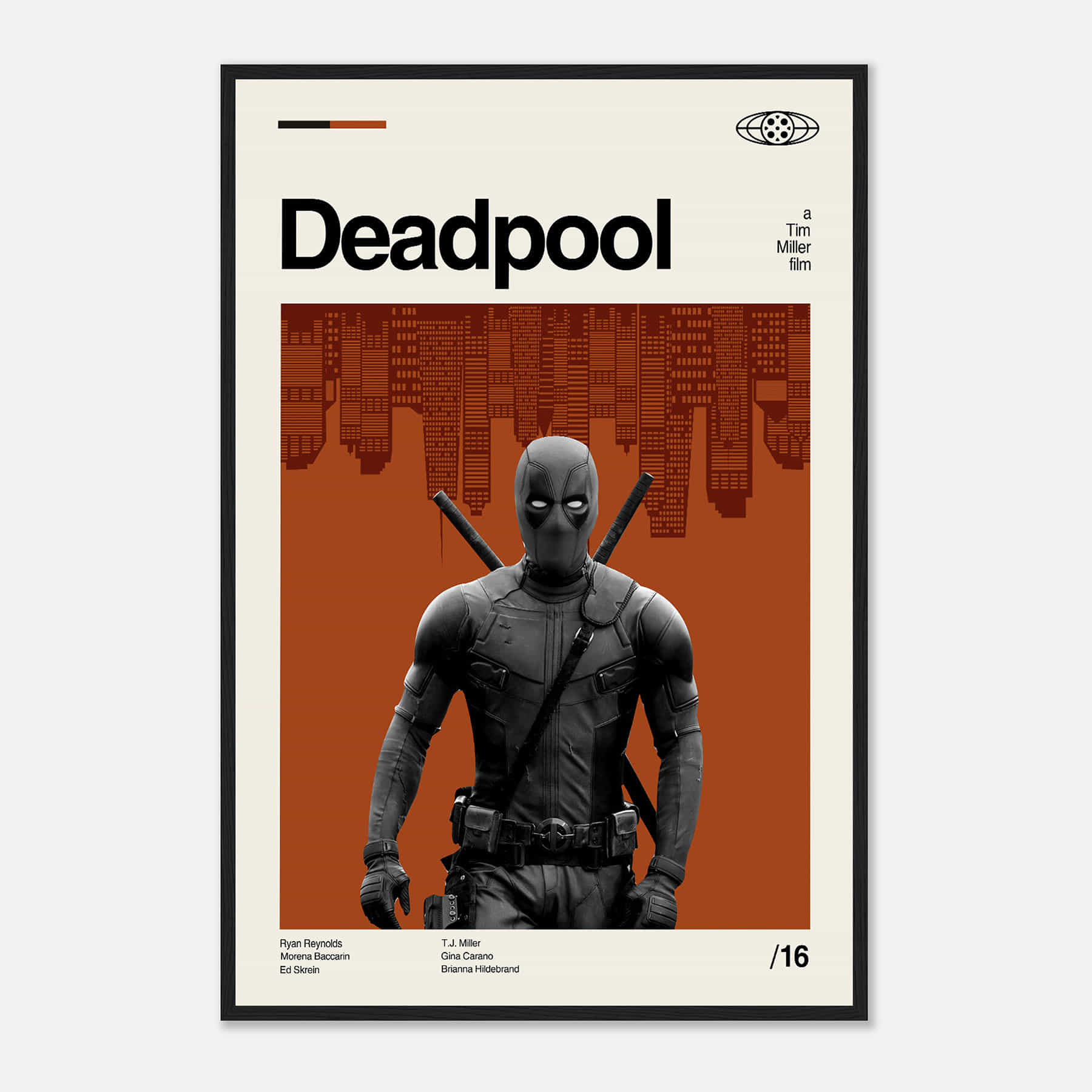 Deadpool Movie Poster, Tim Miler, Retro Movie Poster - Citiesbox