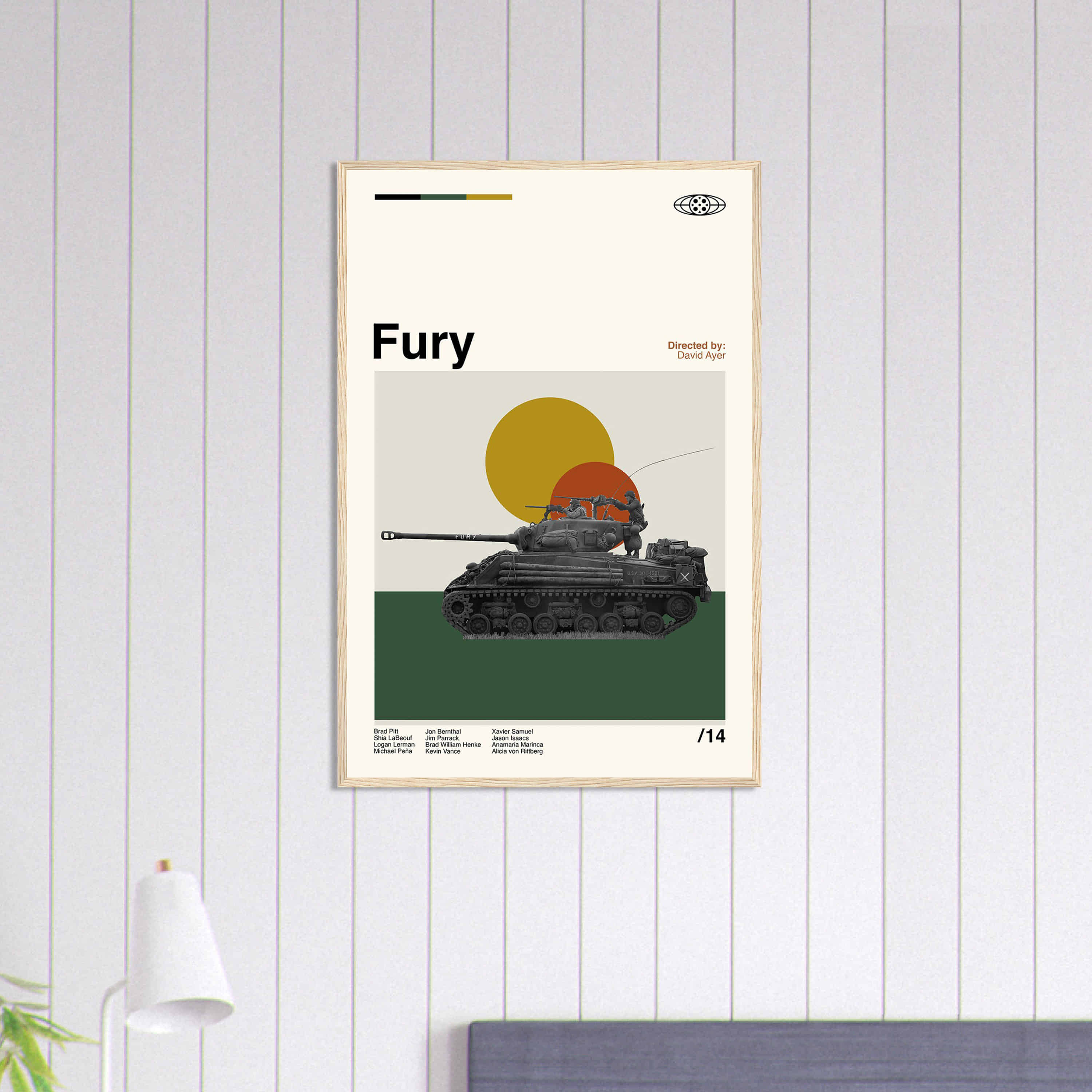 Fury Movie Poster, Fury Print, David Ayer Film - Citiesbox