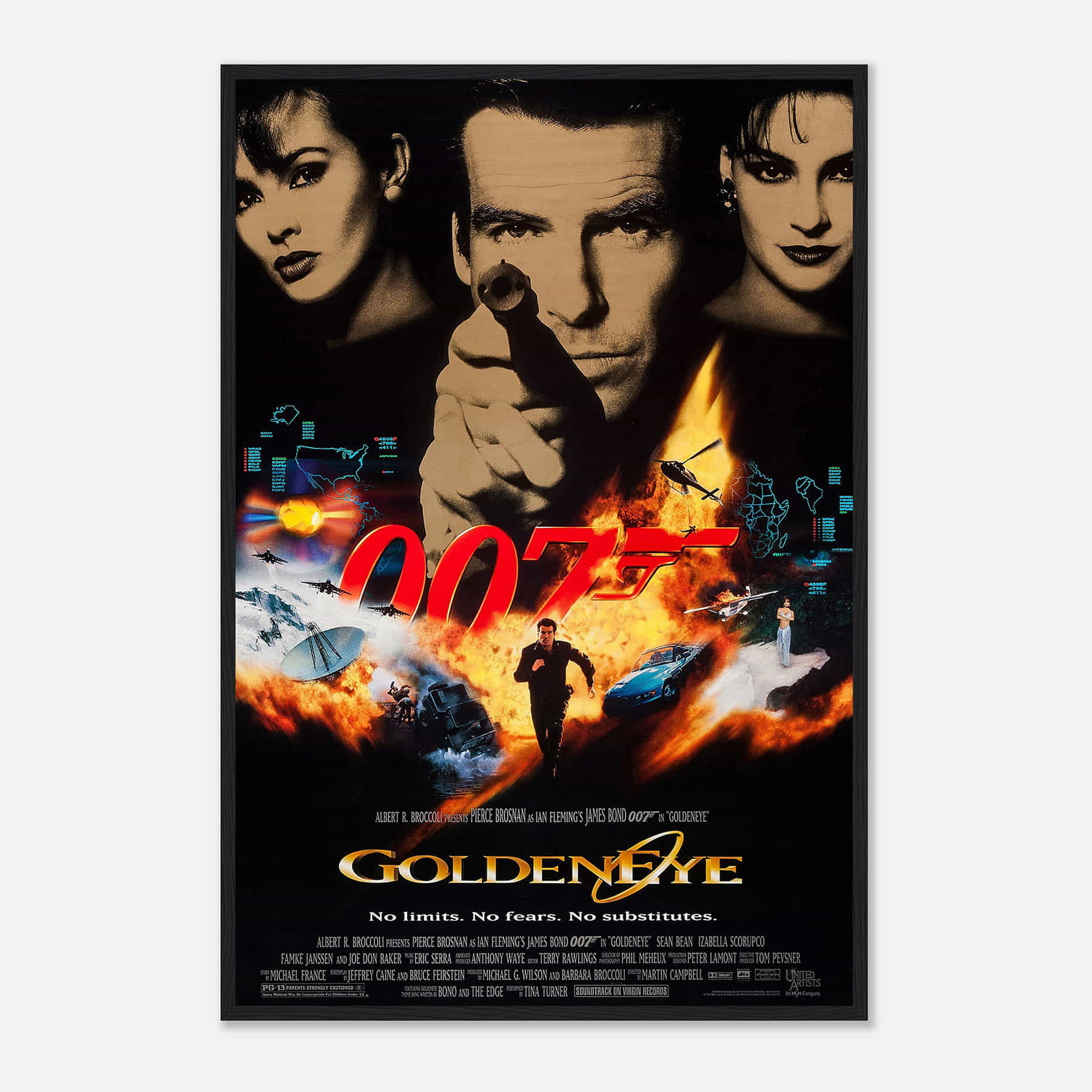 GoldenEye (1995) Movie Poster, 007 GoldenEye Classic Vintage Movie ...