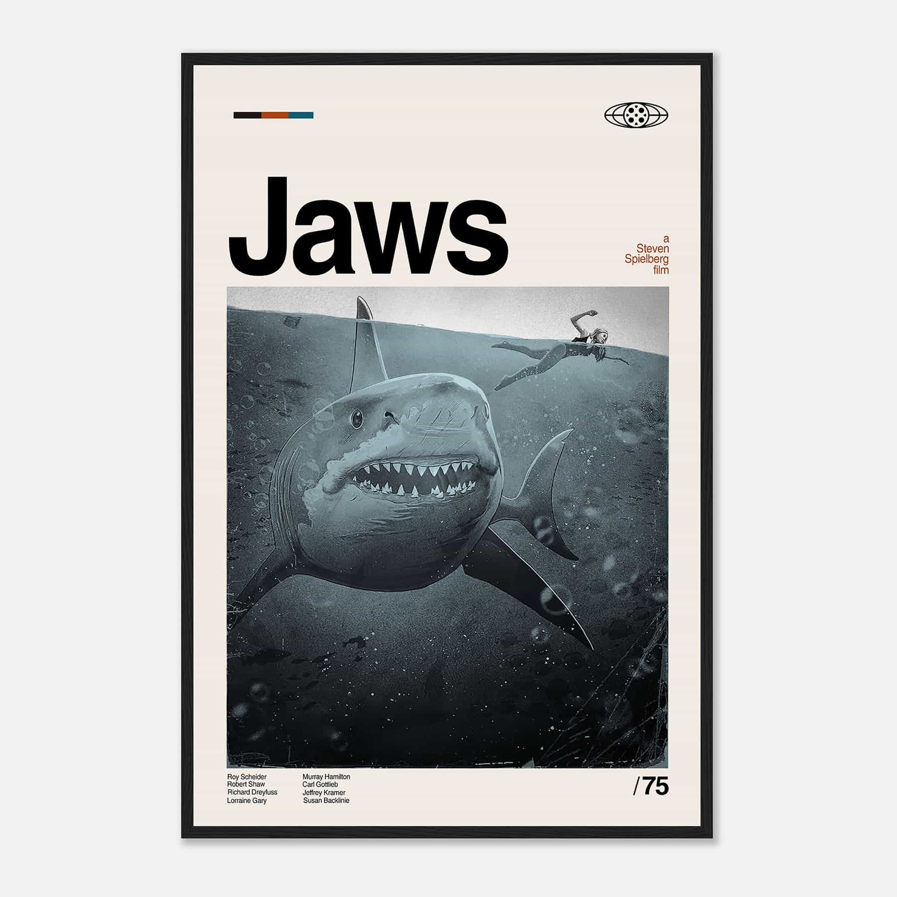 Jaws Movie Poster, Jaws Print, Modern Movie Poster Print DS2 - Citiesbox